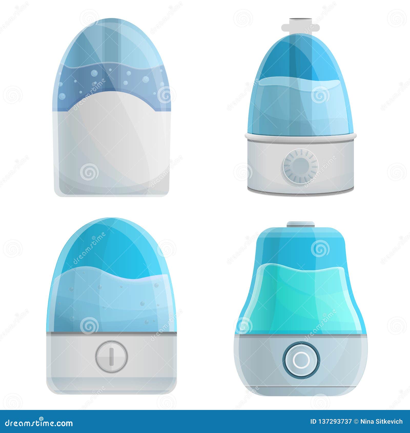 Humidifier Icons Set, Cartoon Style Stock Vector - Illustration of ...