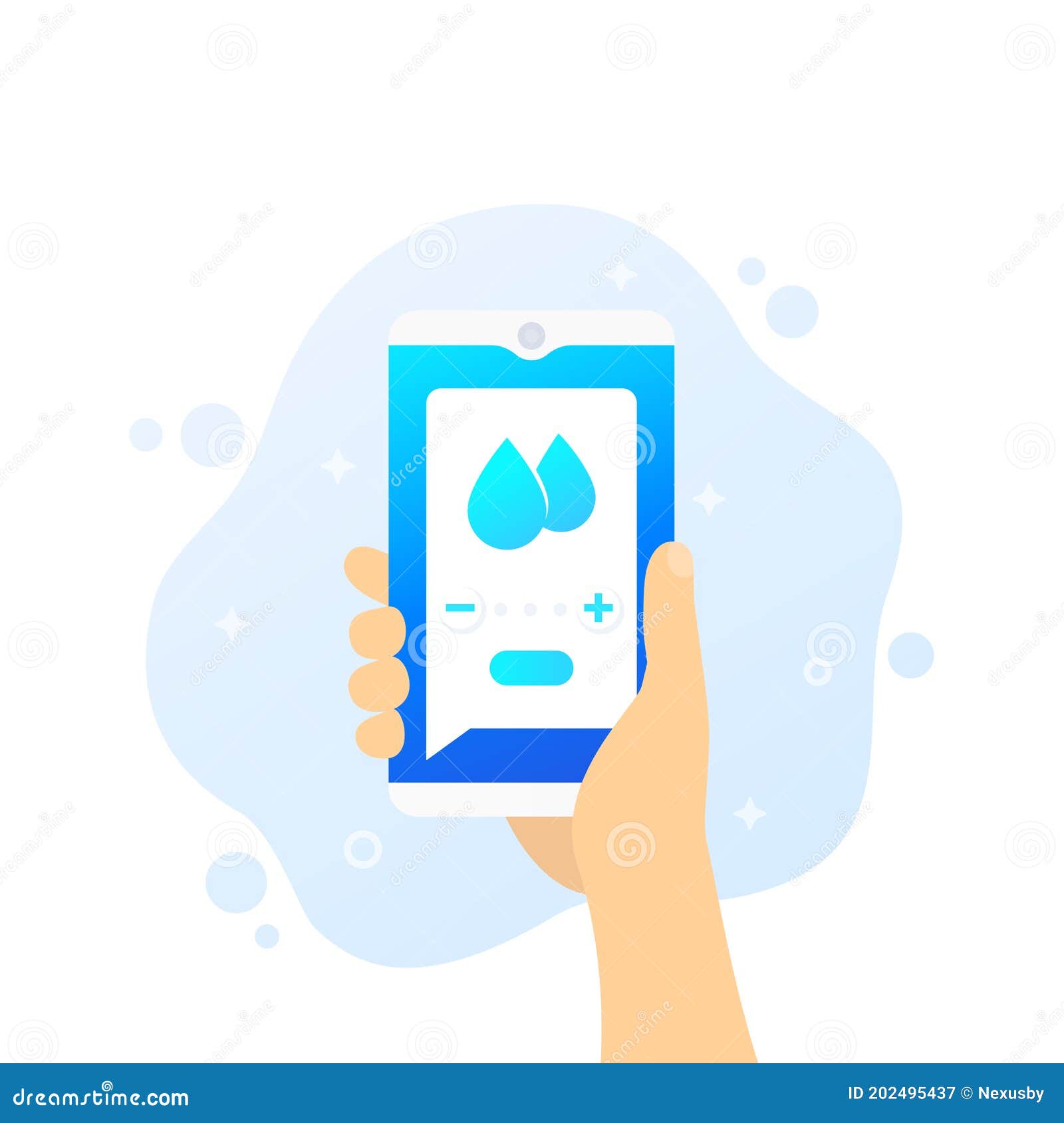 Humidity Control App, Smart Phone in Hand, Vector Stock Vector ...
