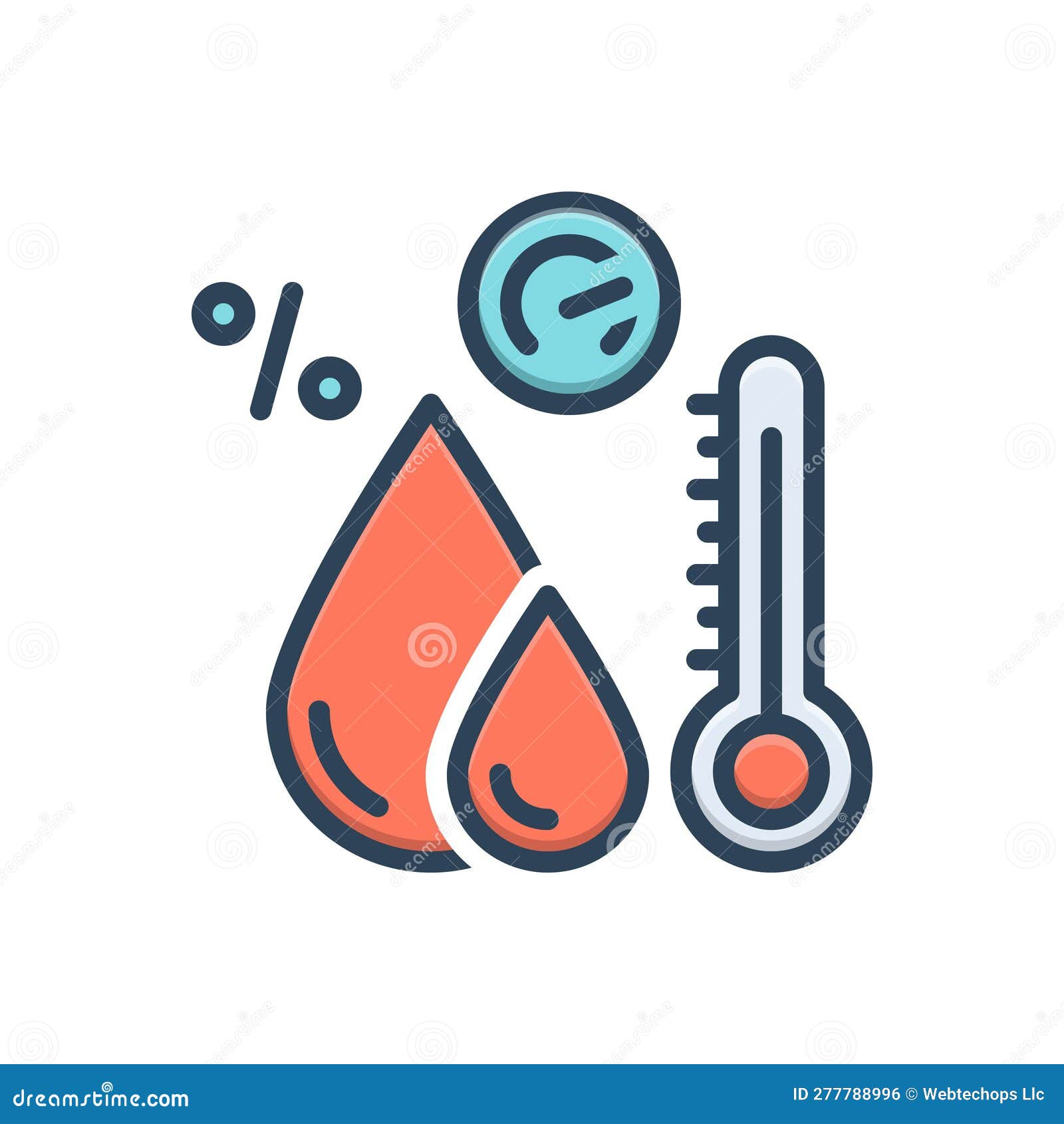 Color Illustration Icon for Humidity, Moisture and Weather Stock ...