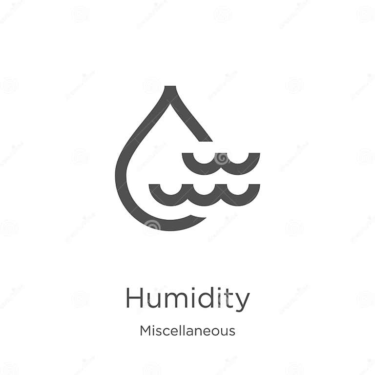 Humidity Icon Vector from Miscellaneous Collection. Thin Line Humidity ...