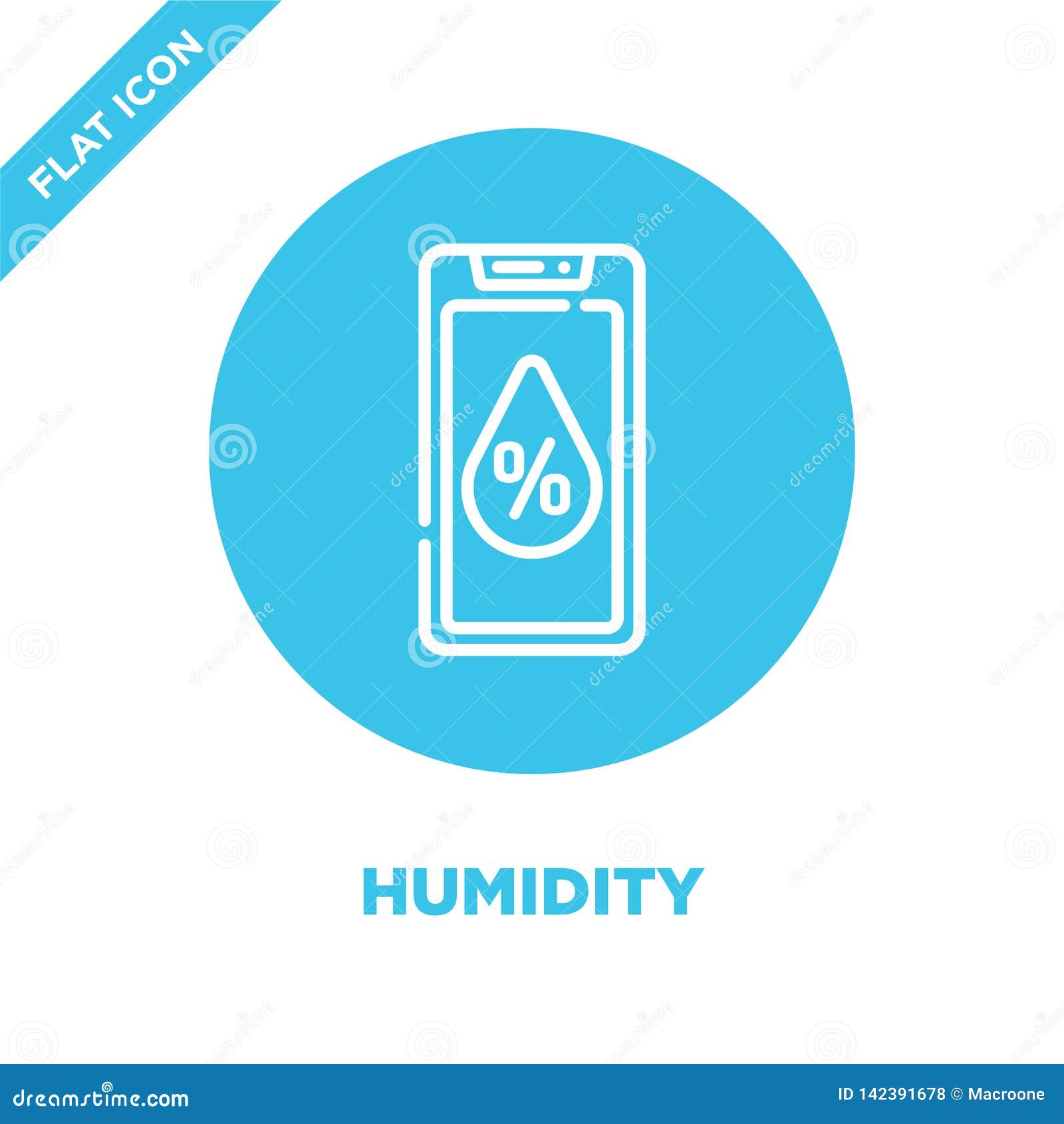Humidity Icon Vector from Smart Home Collection. Thin Line Humidity ...