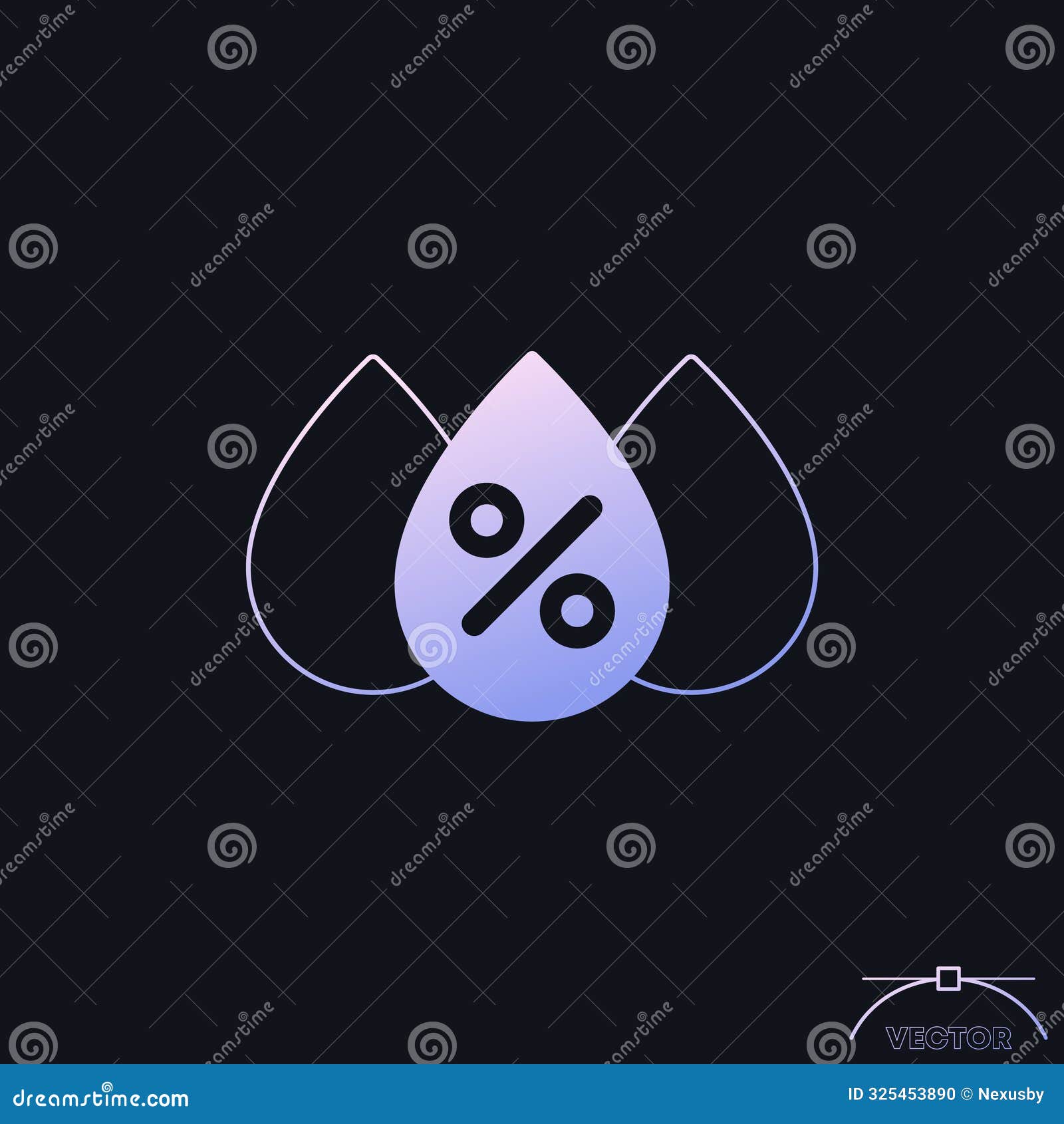 Humidity Level Icon with Water Drops Stock Vector - Illustration of ...