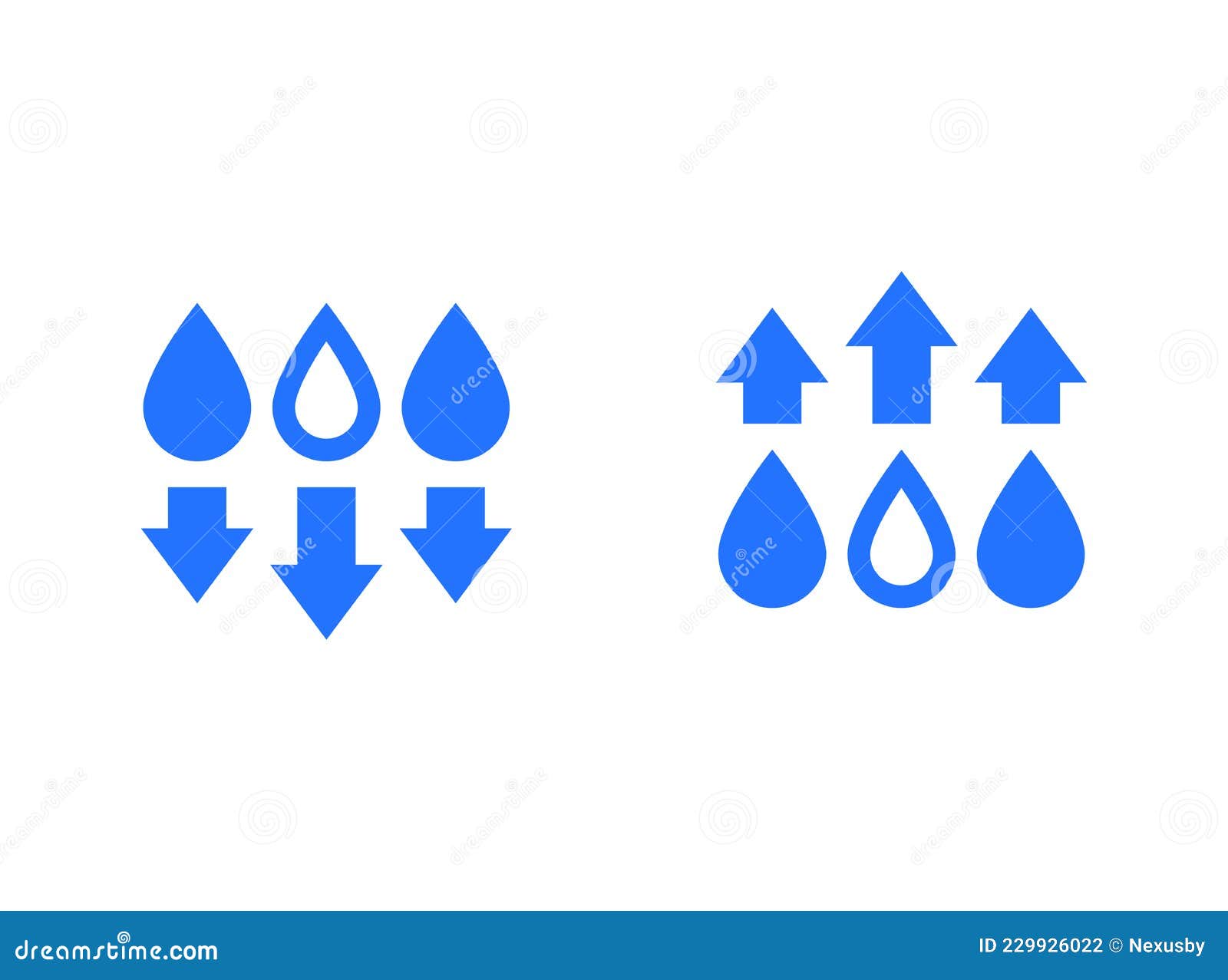 Humidity Level Up or Down Icons on White Stock Vector - Illustration of ...