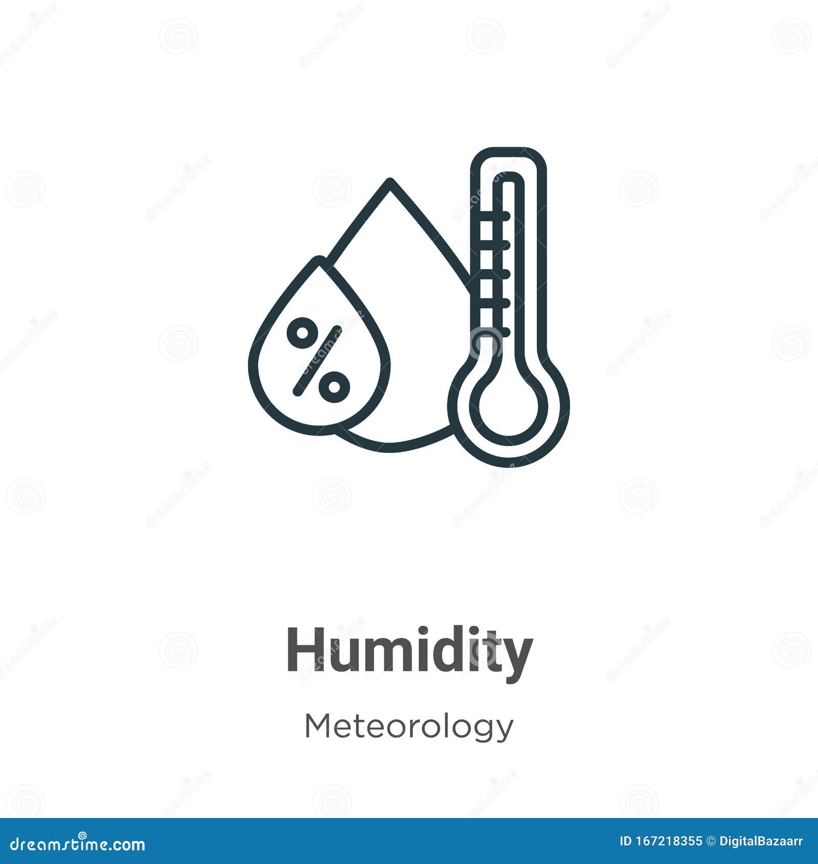 Humidity Outline Vector Icon. Thin Line Black Humidity Icon, Flat ...