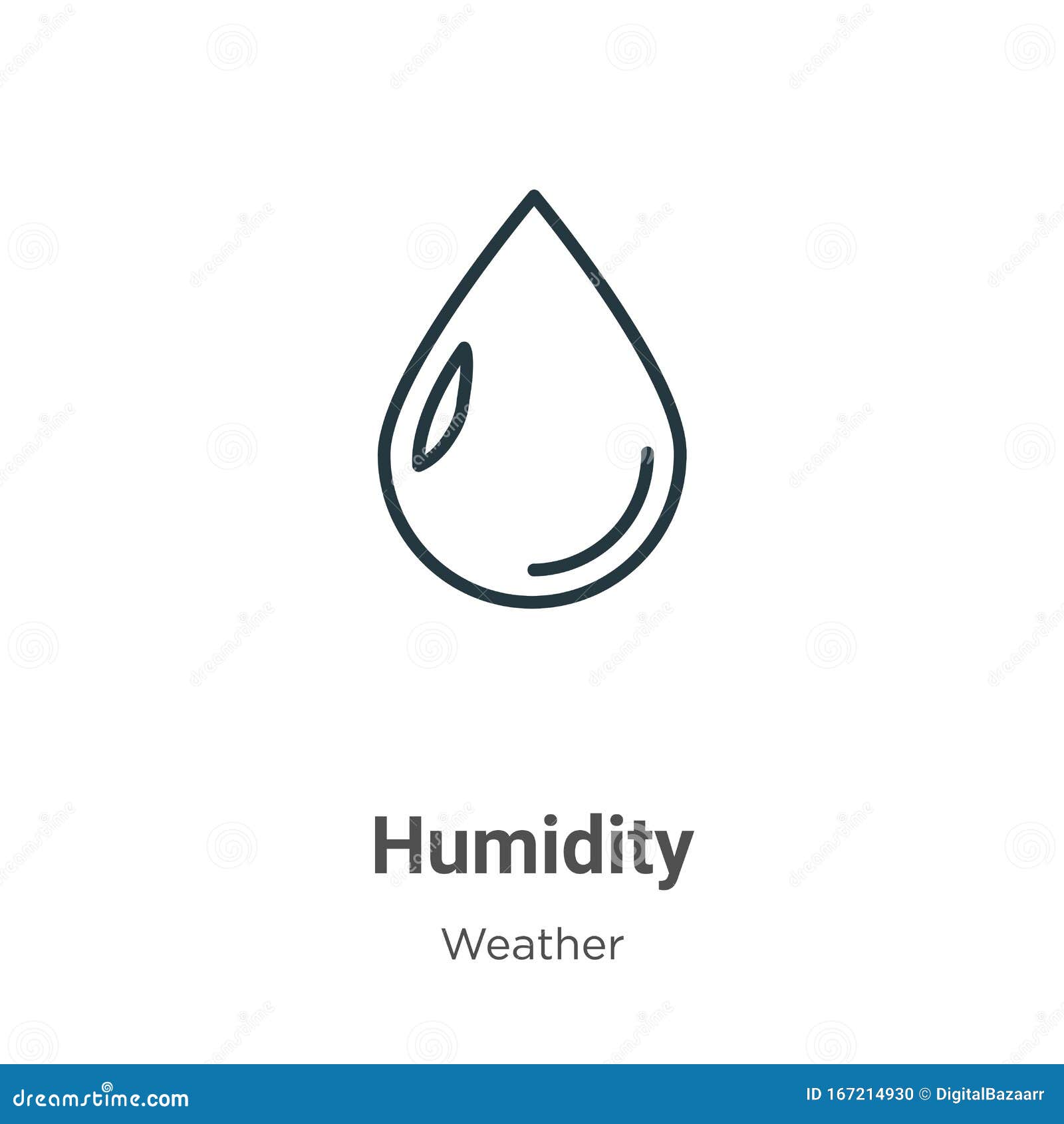 Humidity Outline Icon. Simple Linear Element Illustration. Isolated ...