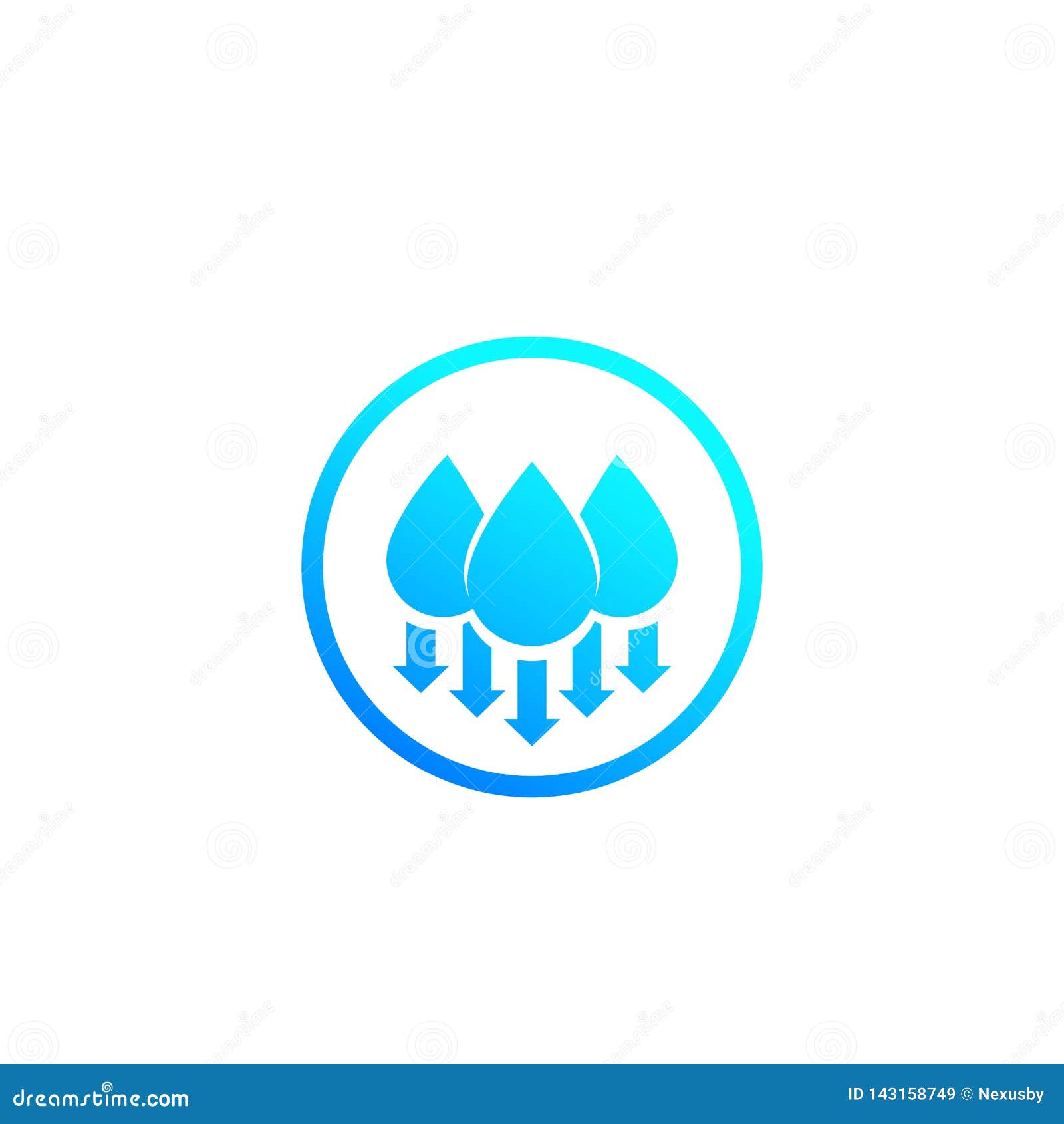 Humidity Water Icon. Vector Temperature Dry Air Humidity Icon Symbol ...