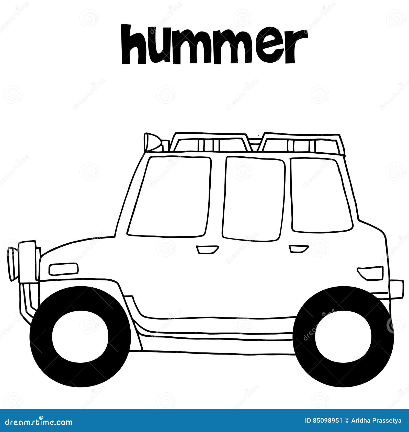 Hummer with Hand Draw Transportation Stock Vector - Illustration of ...