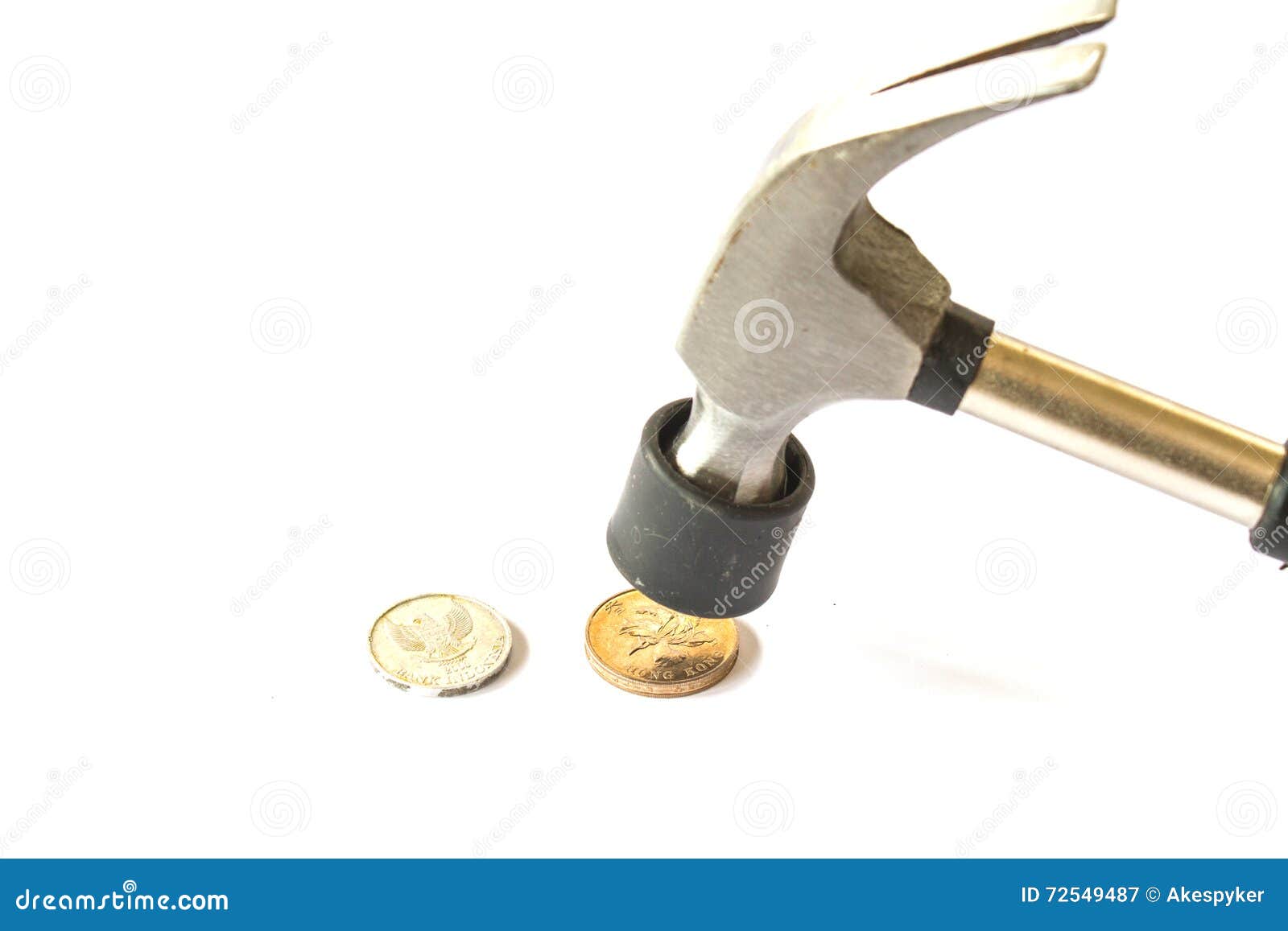 Hummer Hit Coin Money on White Background Stock Image - Image of ...