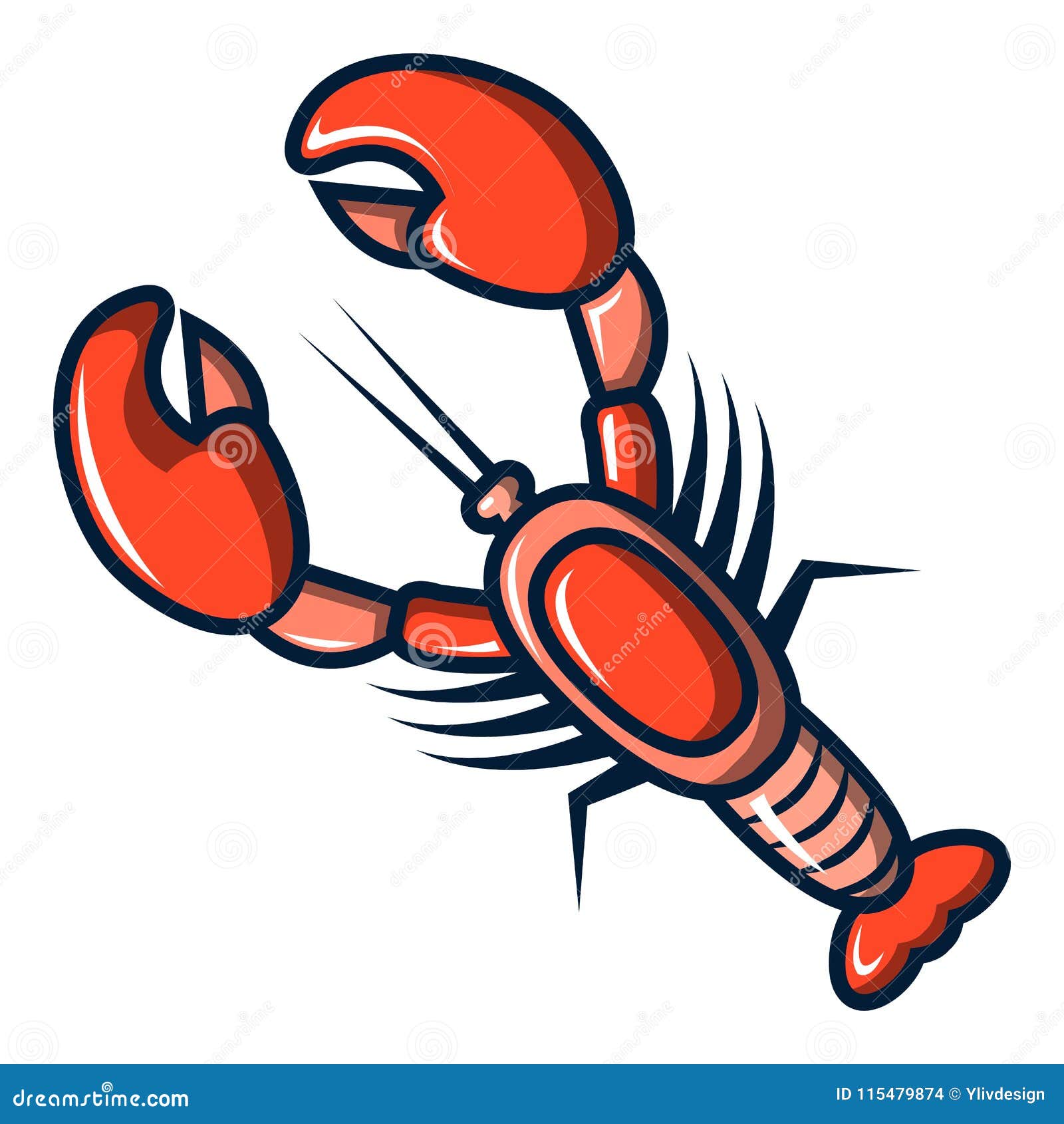 Hummersymbol, Tecknad Filmstil Vektor Illustrationer - Illustration av ...