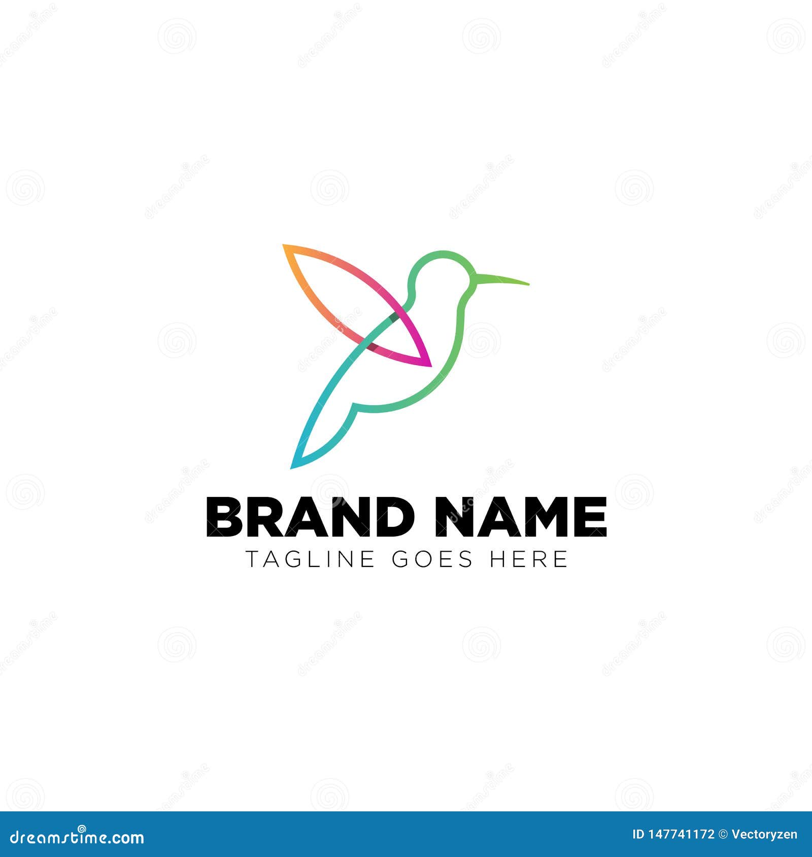 Humming Bird Logo Design Template Vector Illustration Icon Element ...