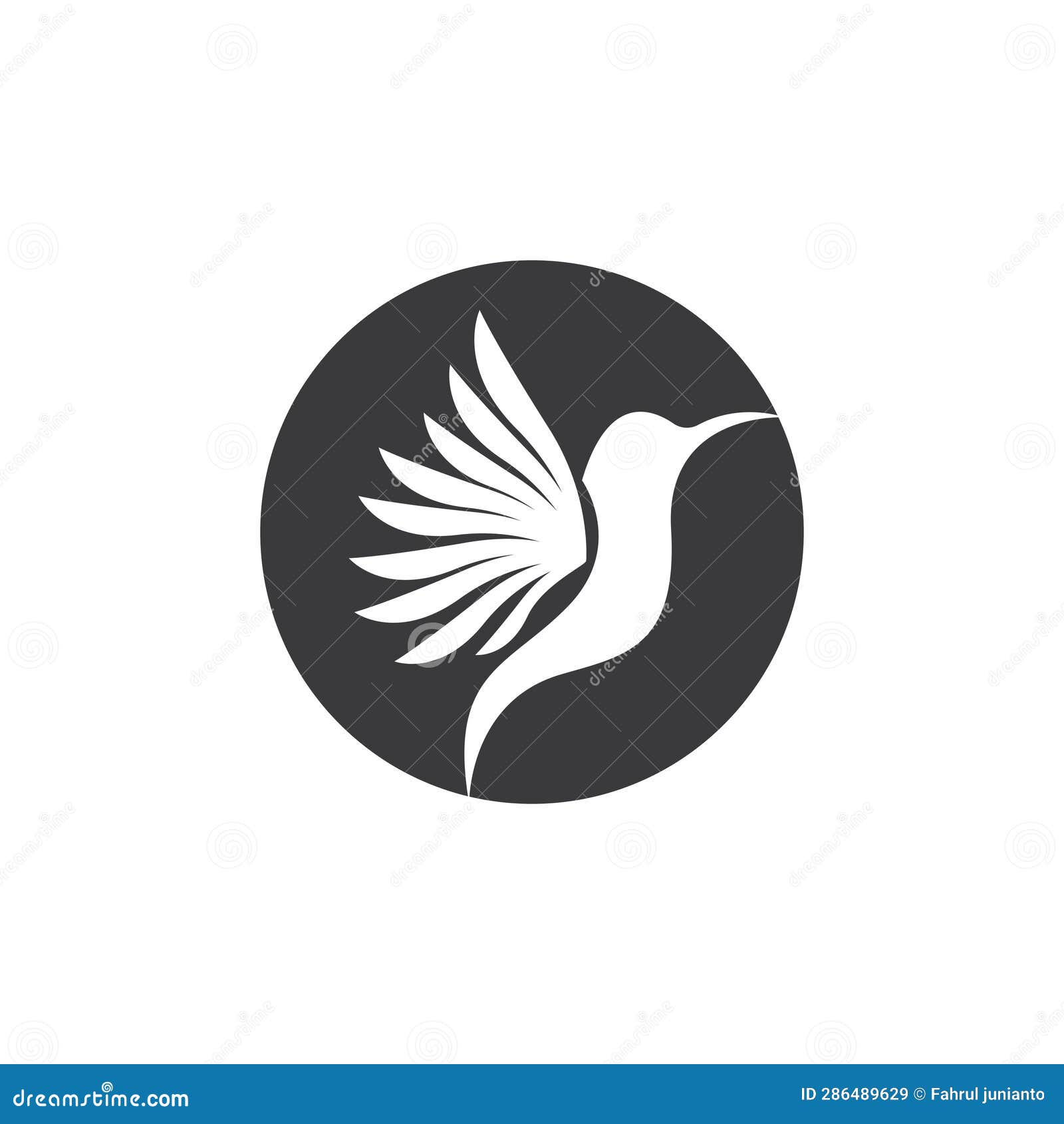 Humming Bird Silhouette Art Logo Vector Illustration Stock Illustration ...