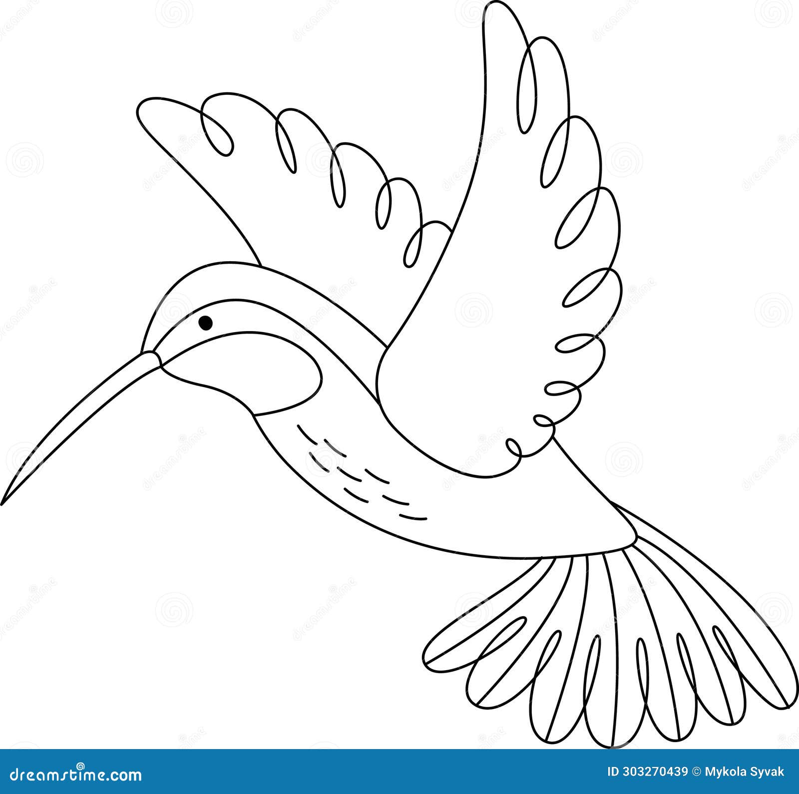 Hummingbird Bird Outline stock vector. Illustration of design - 303270439