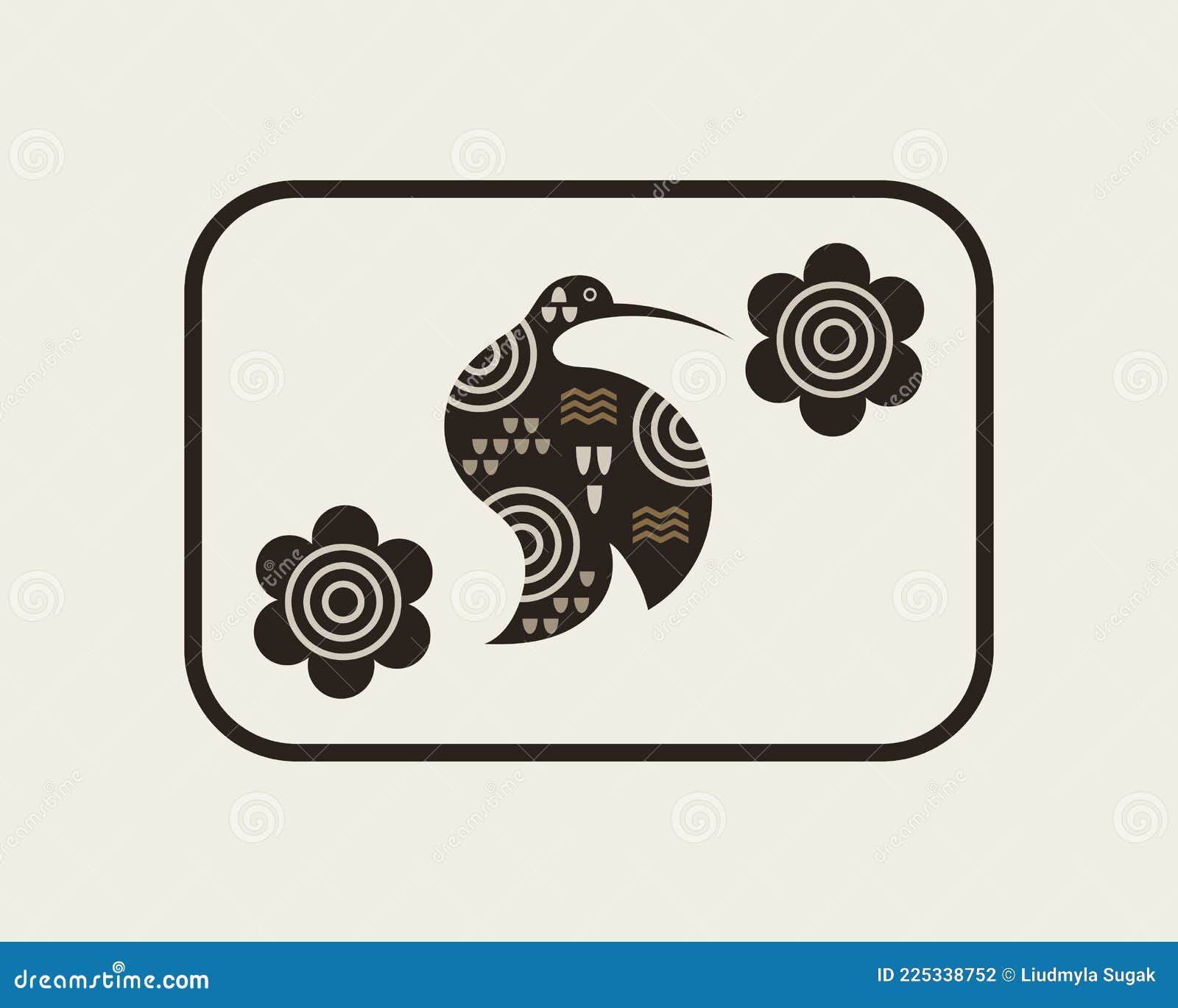 Hummingbird with Flowers. Logo. Stock Vector - Illustration of ...