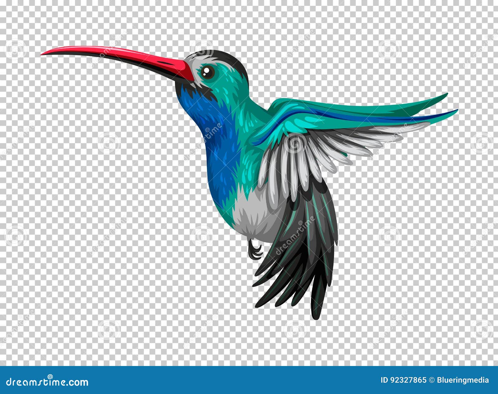 Hummingbird Flying Symbol With Brushwork Style Cartoon Vector ...