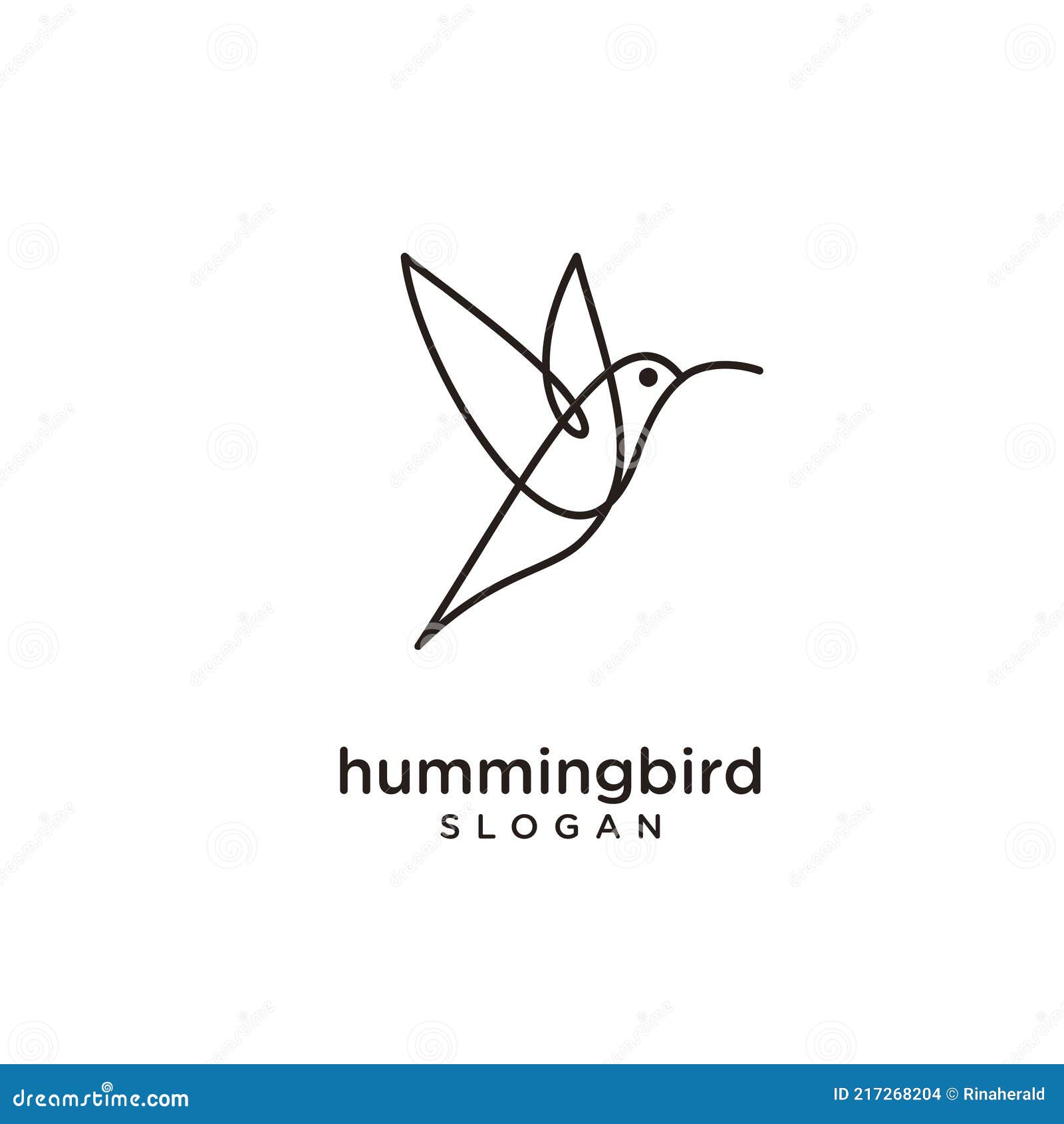 Hummingbird Line Logo Icon Design Stock Illustration - Illustration of ...