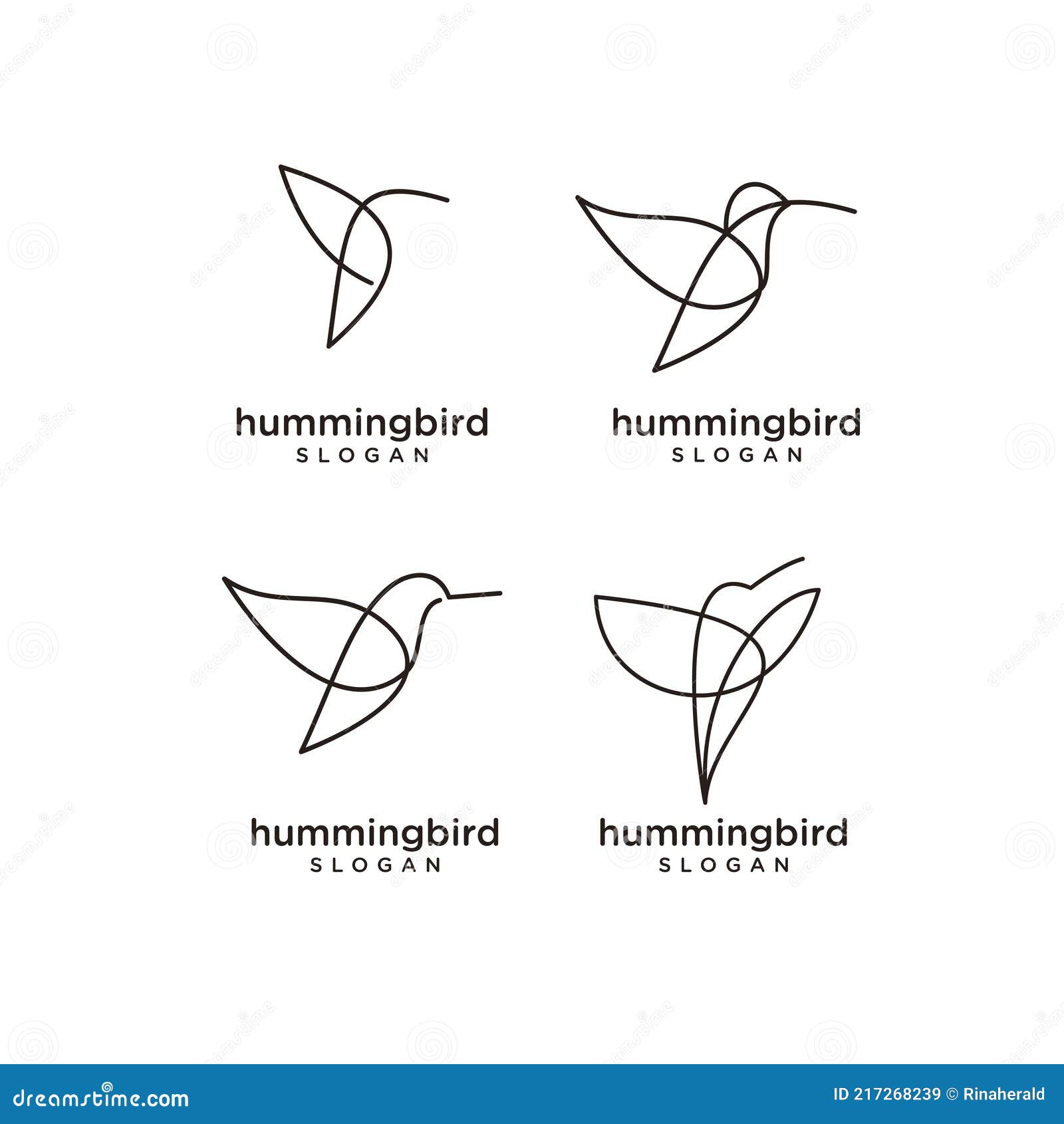 Hummingbird Line Logo Icon Design Stock Illustration - Illustration of ...