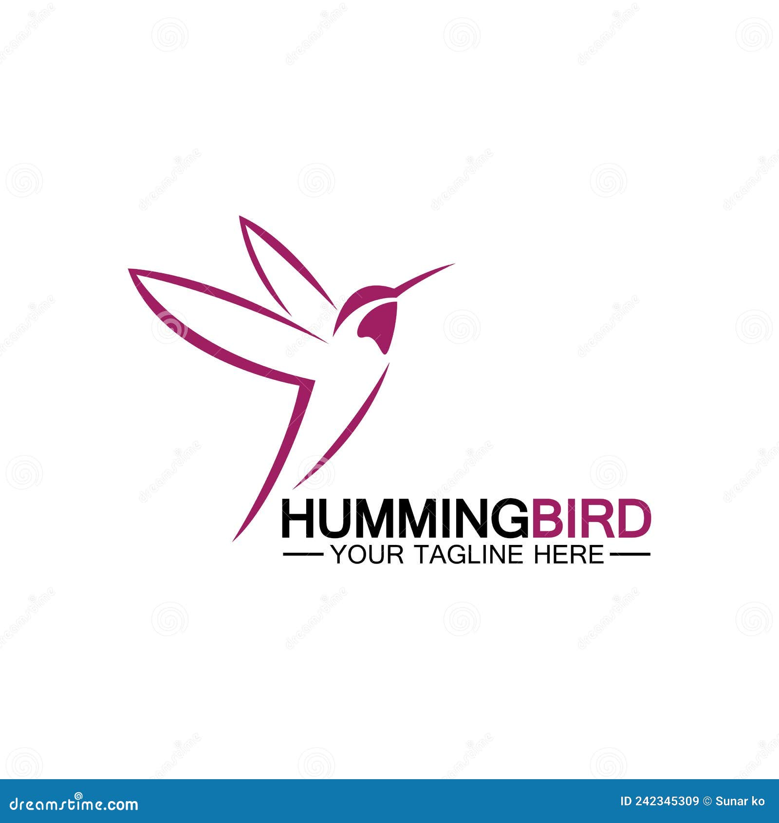 Hummingbird Logo Design Vector Template Stock Vector - Illustration of ...