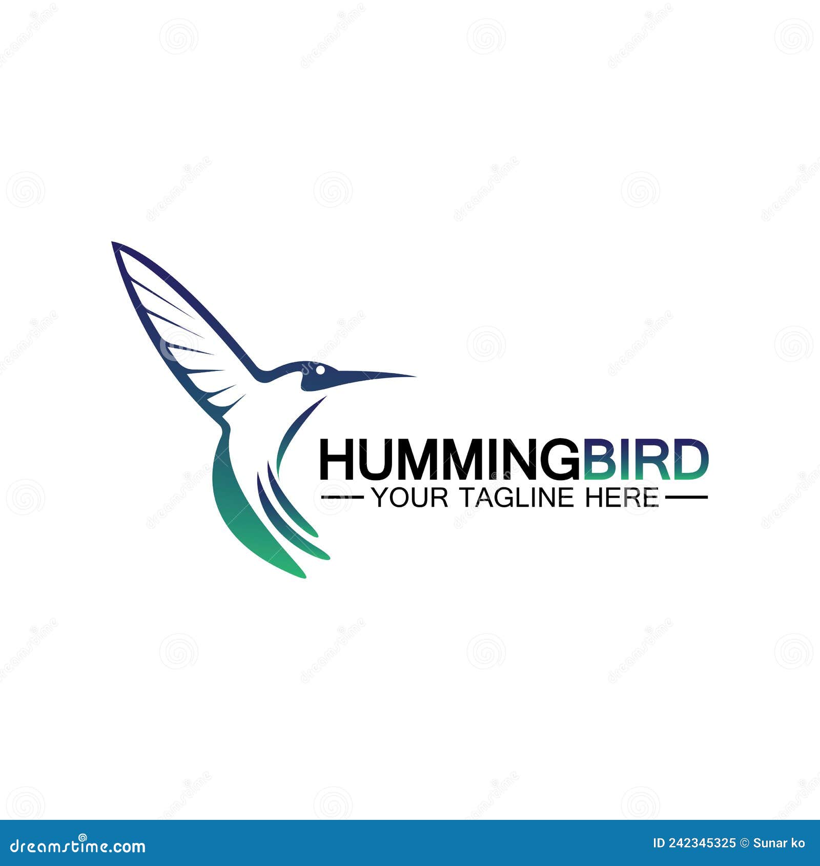 Hummingbird Logo Design Vector Template Stock Vector - Illustration of ...