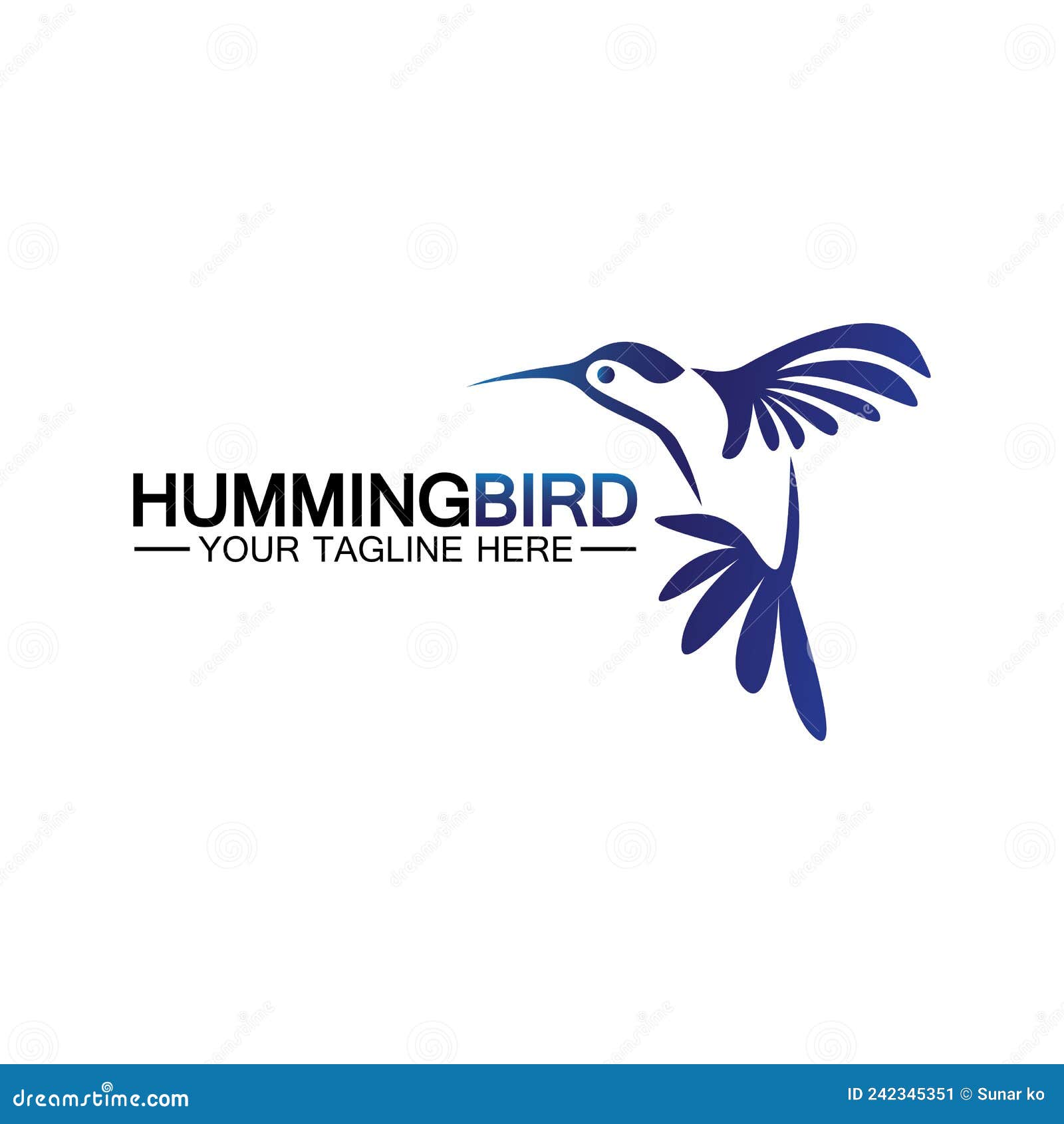 Hummingbird Logo Design Vector Template Stock Vector - Illustration of ...