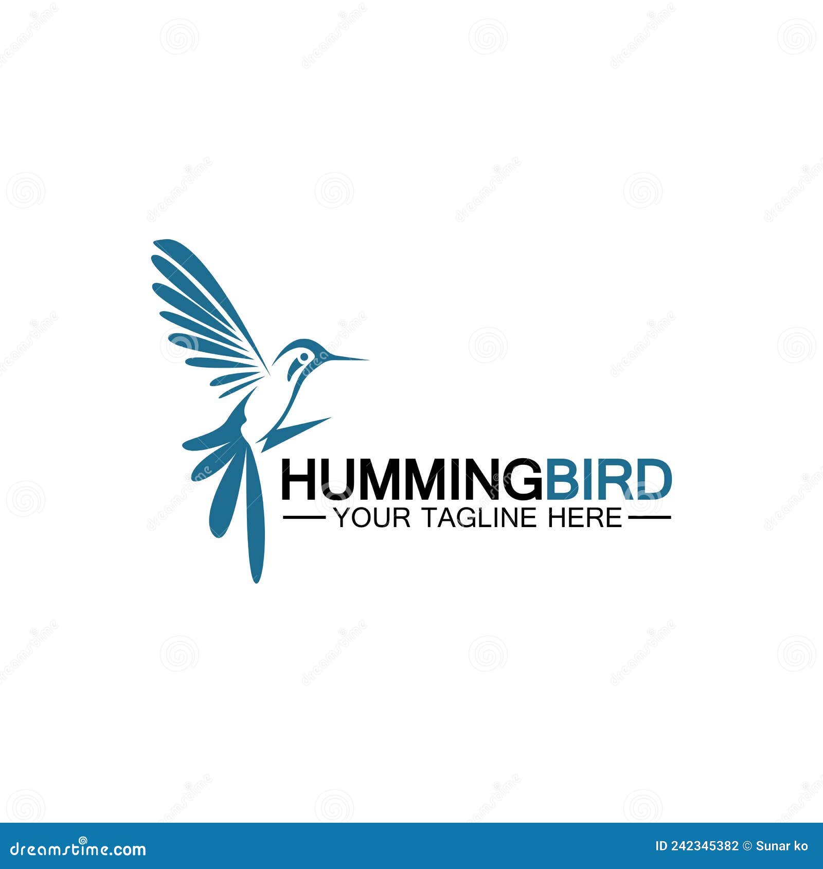 Hummingbird Logo Design Vector Template Stock Vector - Illustration of ...