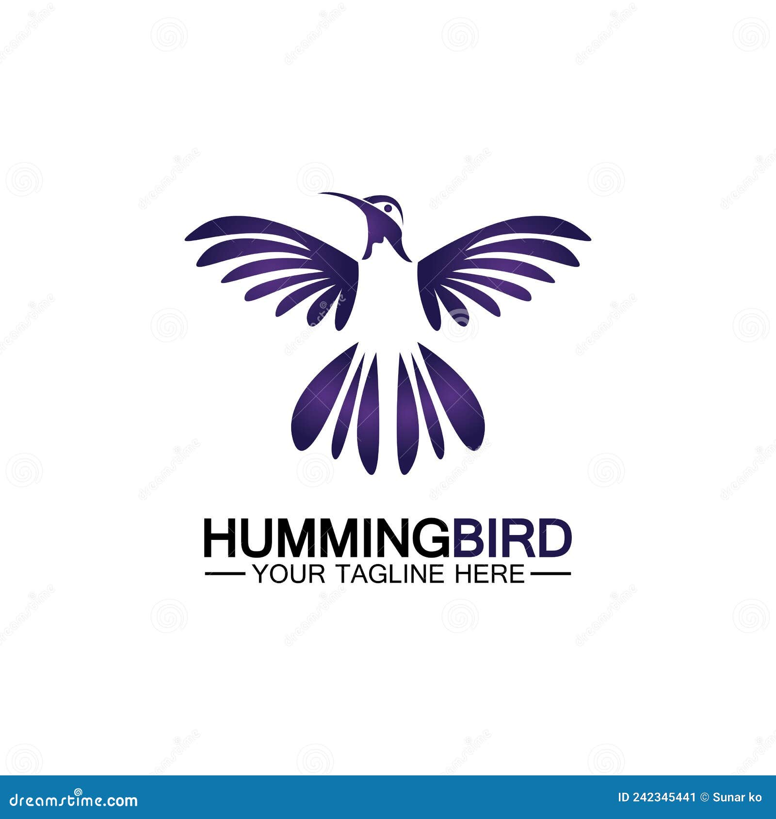 Hummingbird Logo Design Vector Template Stock Vector - Illustration of ...