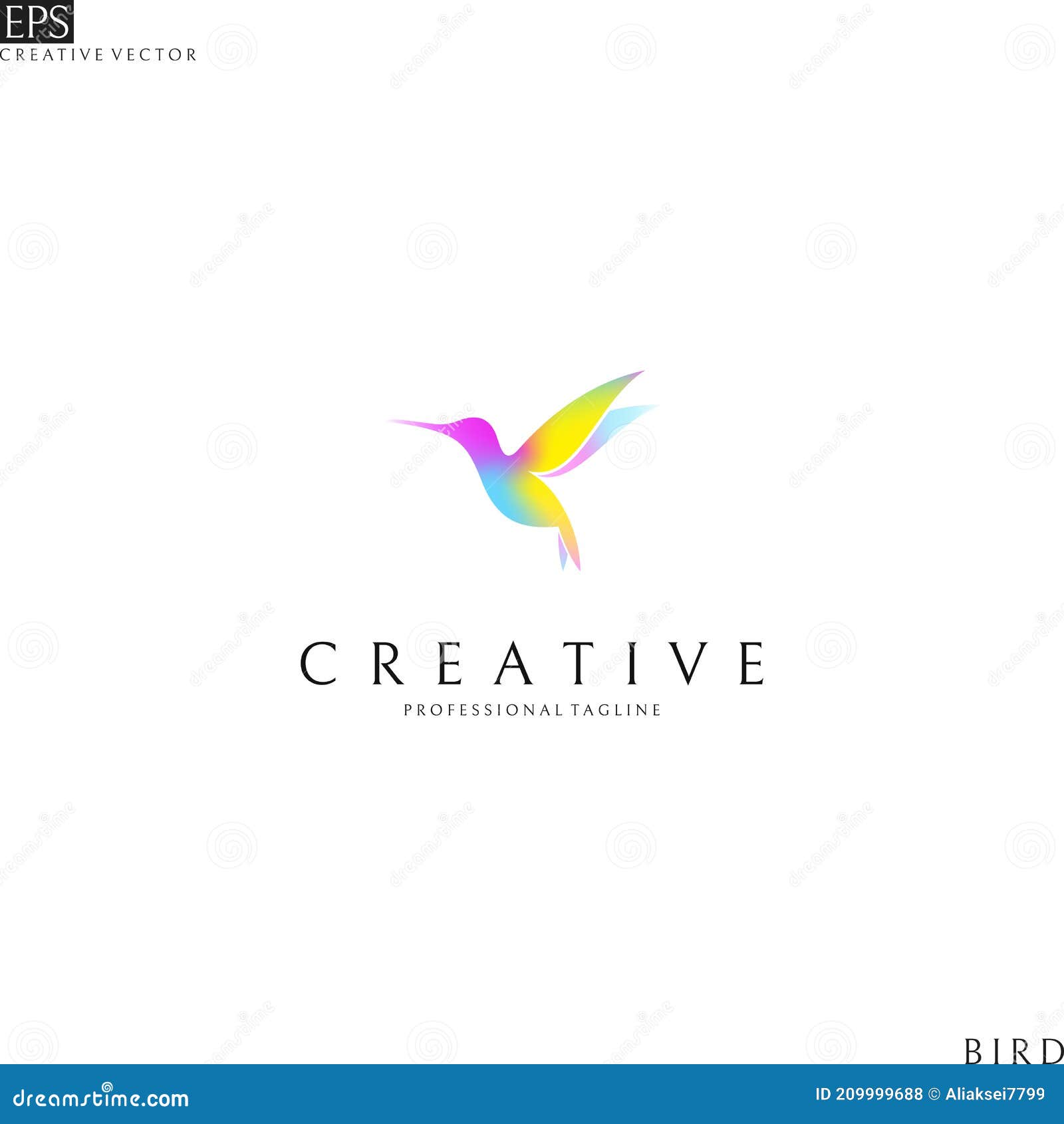 Hummingbird. Logo Template. Colorful Bird Stock Vector - Illustration ...