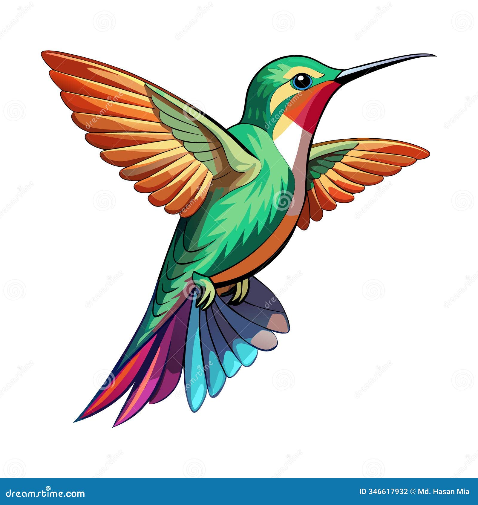 Hummingbird Mascot Vector Sticker Design Stock Vector - Illustration of ...