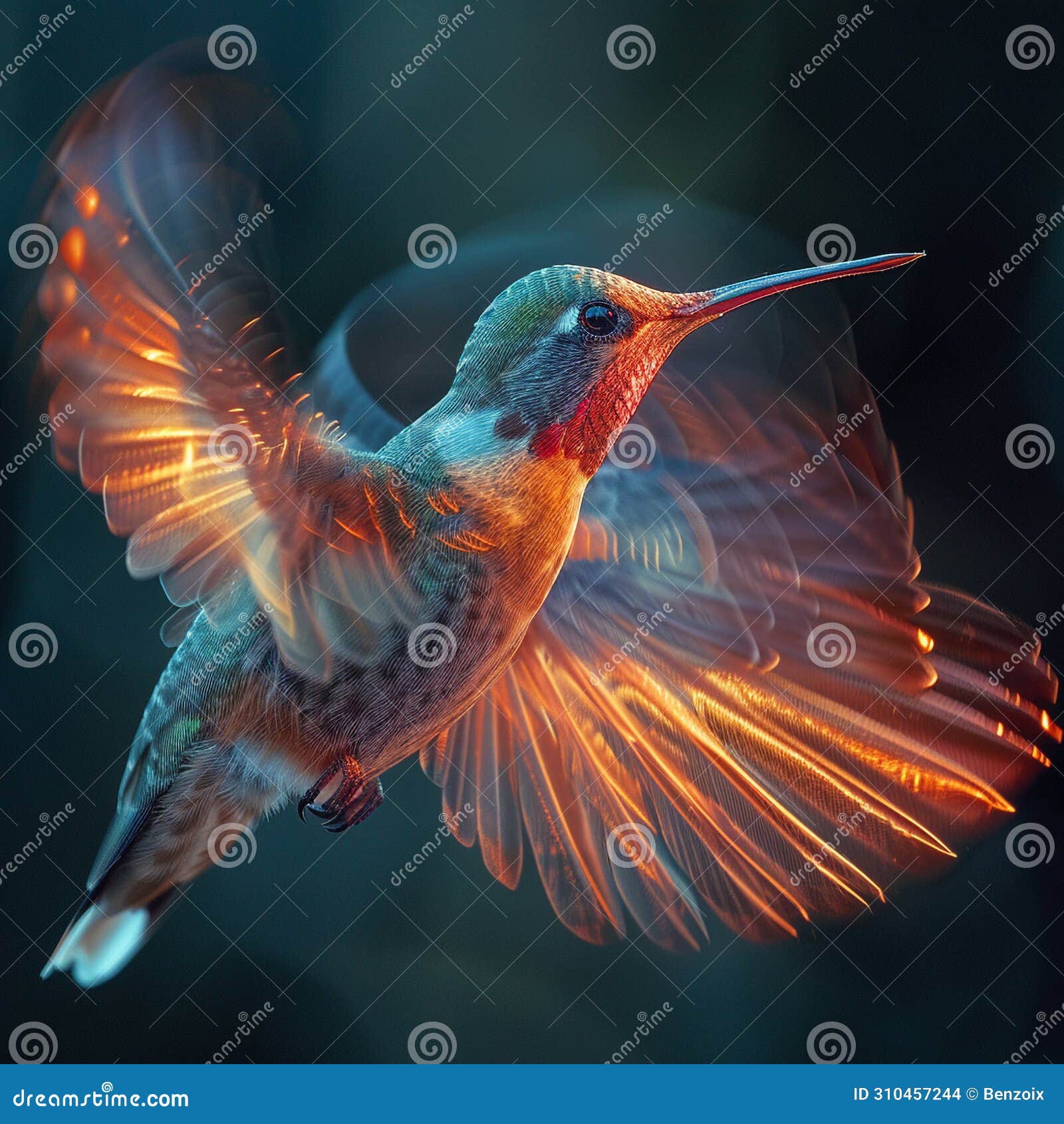 A Hummingbird in Mid-flight Stock Photo - Image of fleet, flight: 310457244
