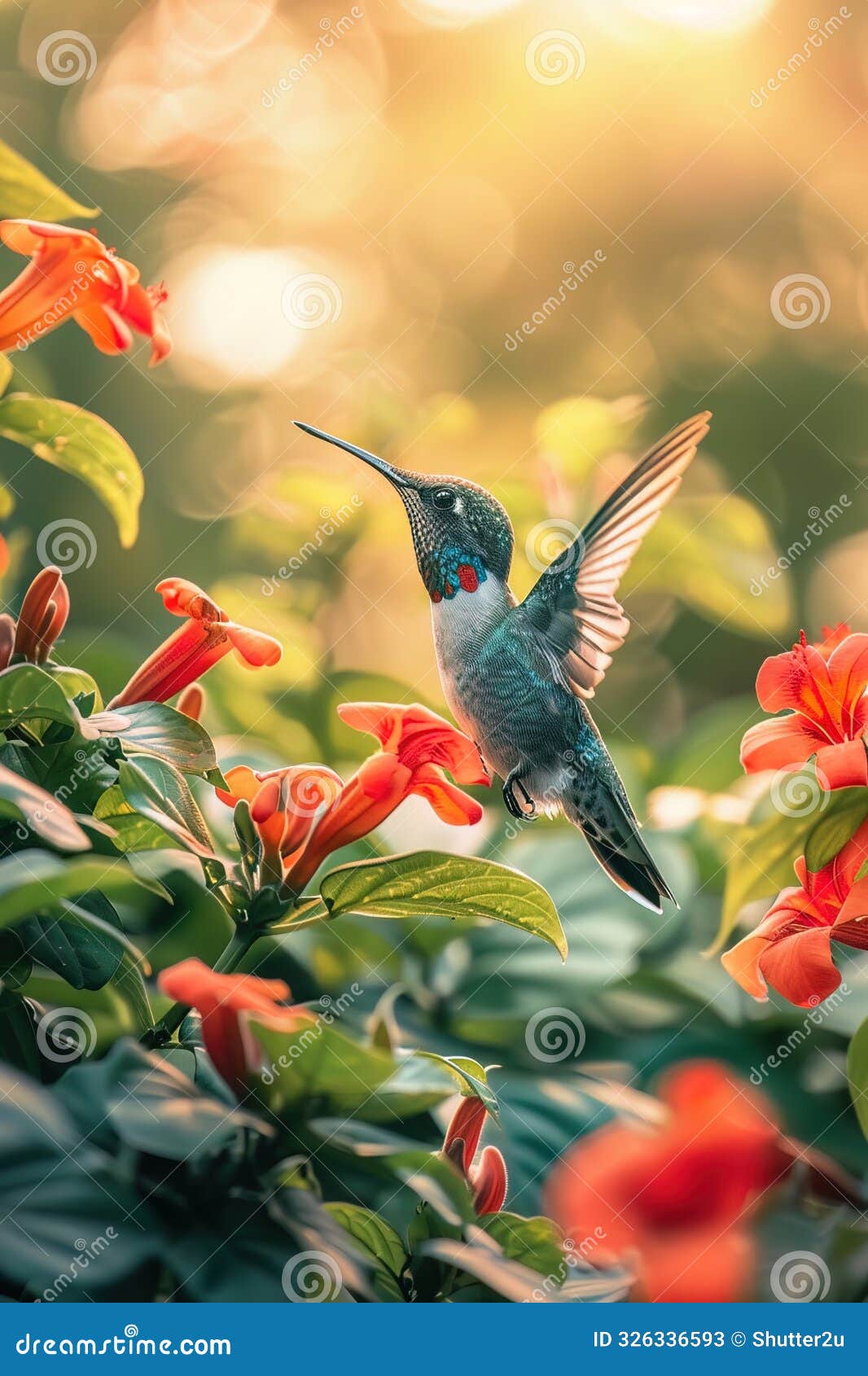 A Hummingbird in an Office Garden Representing Energy and the Ability ...