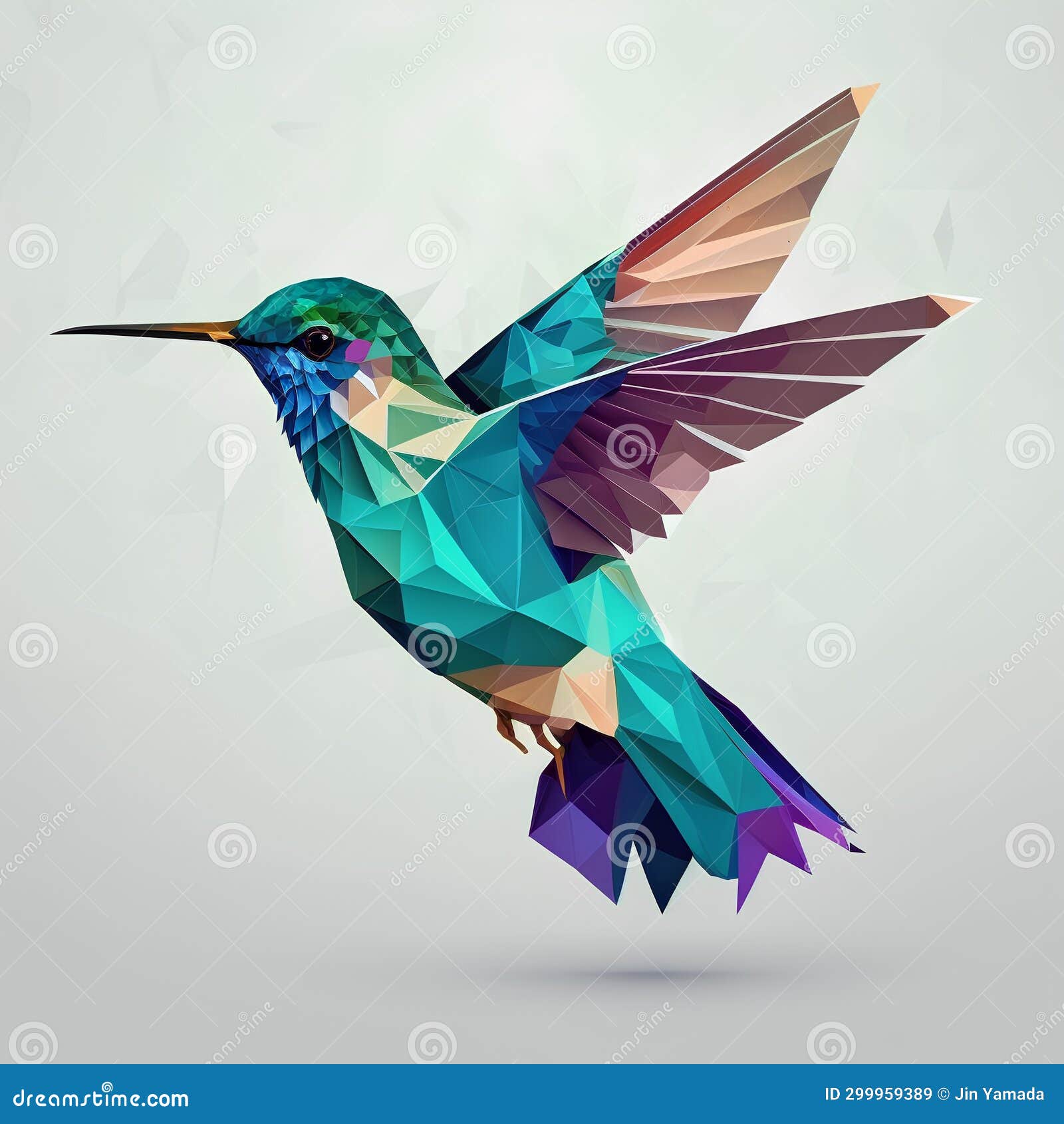 Hummingbird Polygonal Low Poly Style. Vector Illustration Stock ...