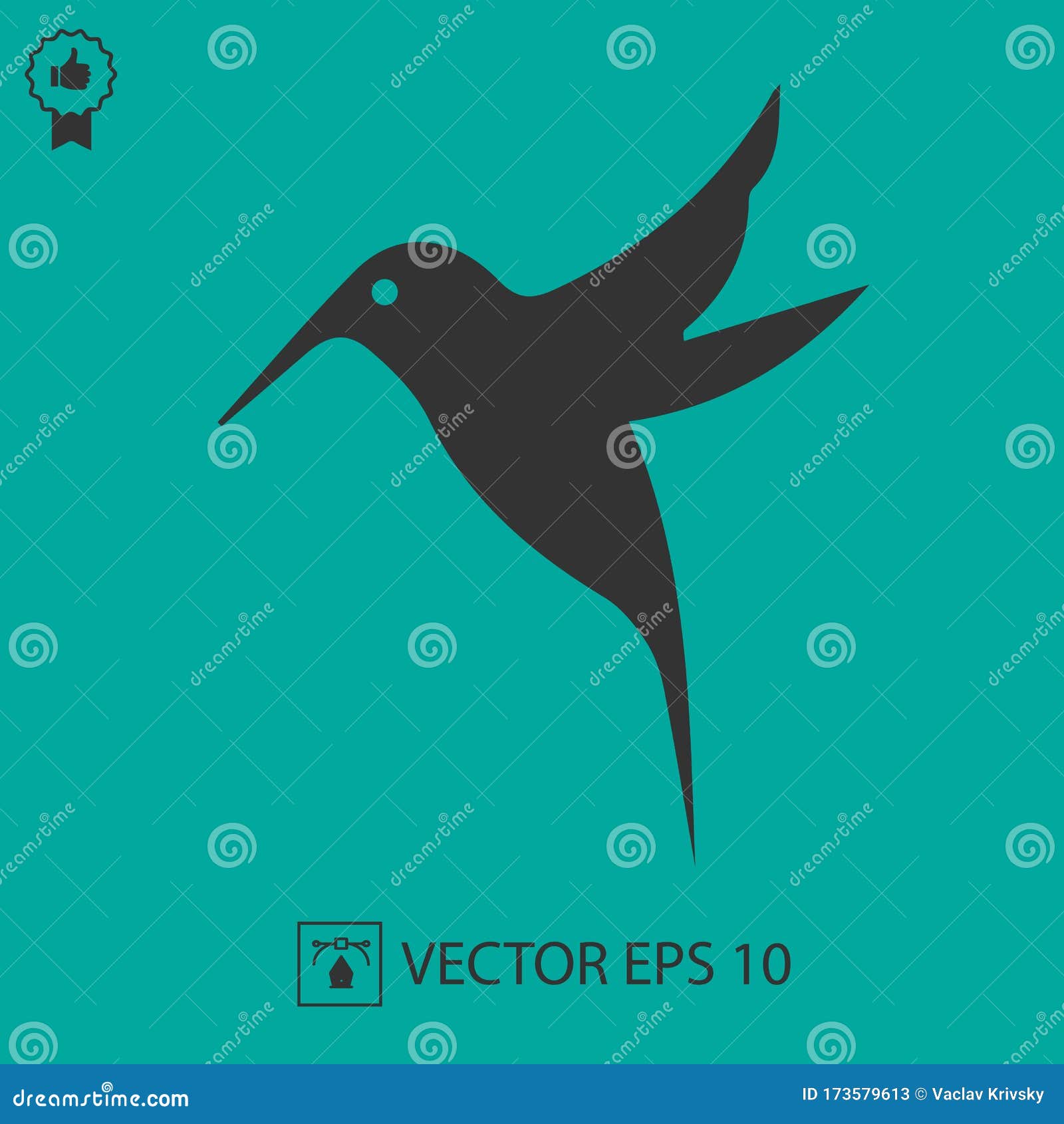 Hummingbird Vector Icon. Bird Symbol Stock Vector - Illustration of ...