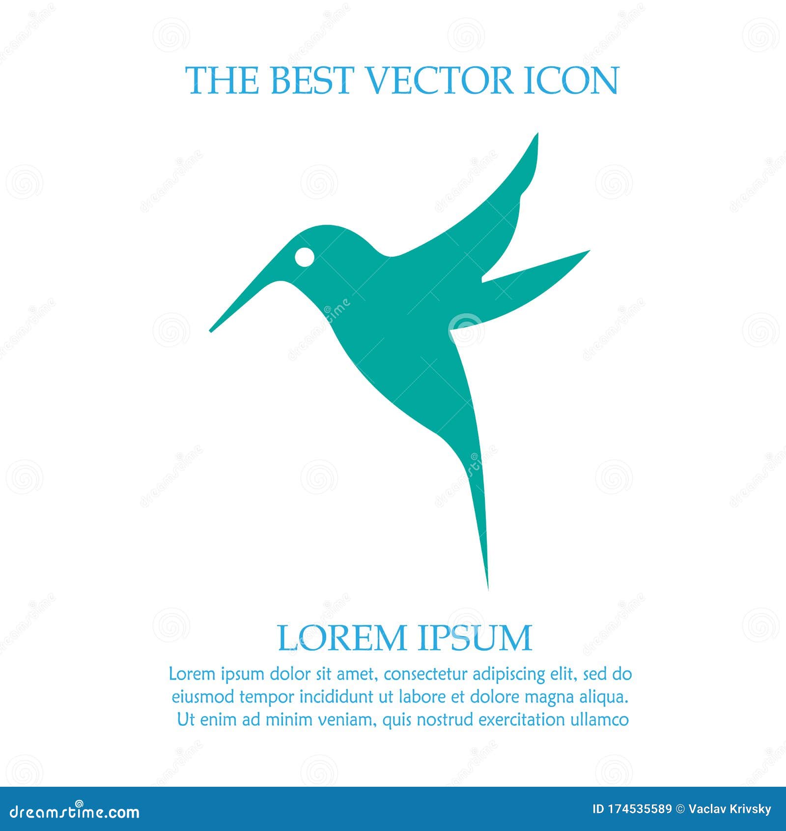 Hummingbird Vector Icon. Bird Symbol Stock Vector - Illustration of ...