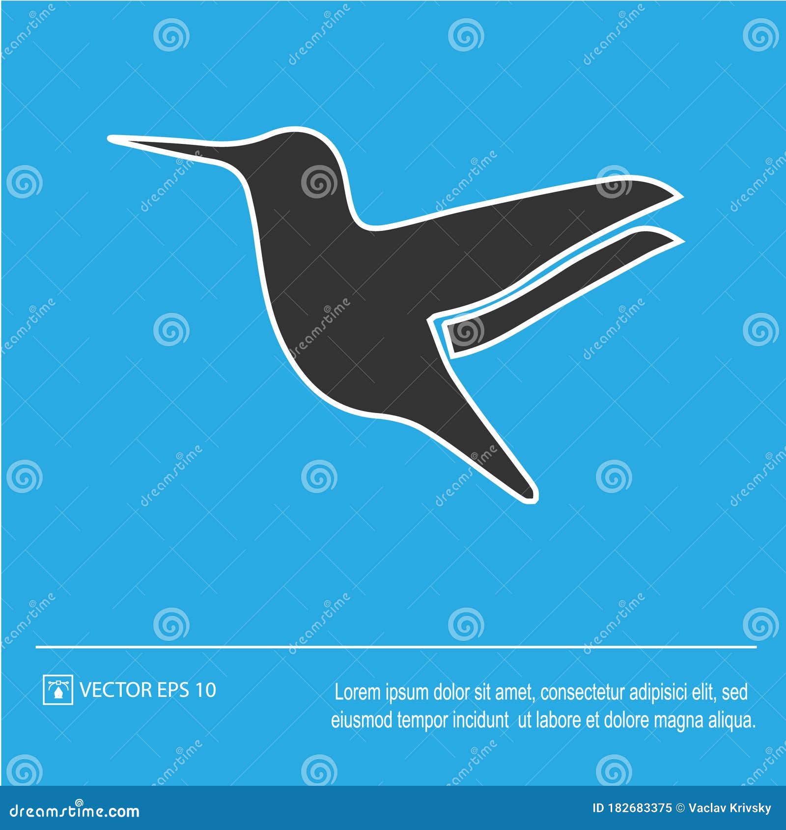 Hummingbird Vector Icon. Bird Symbol Stock Vector - Illustration of ...
