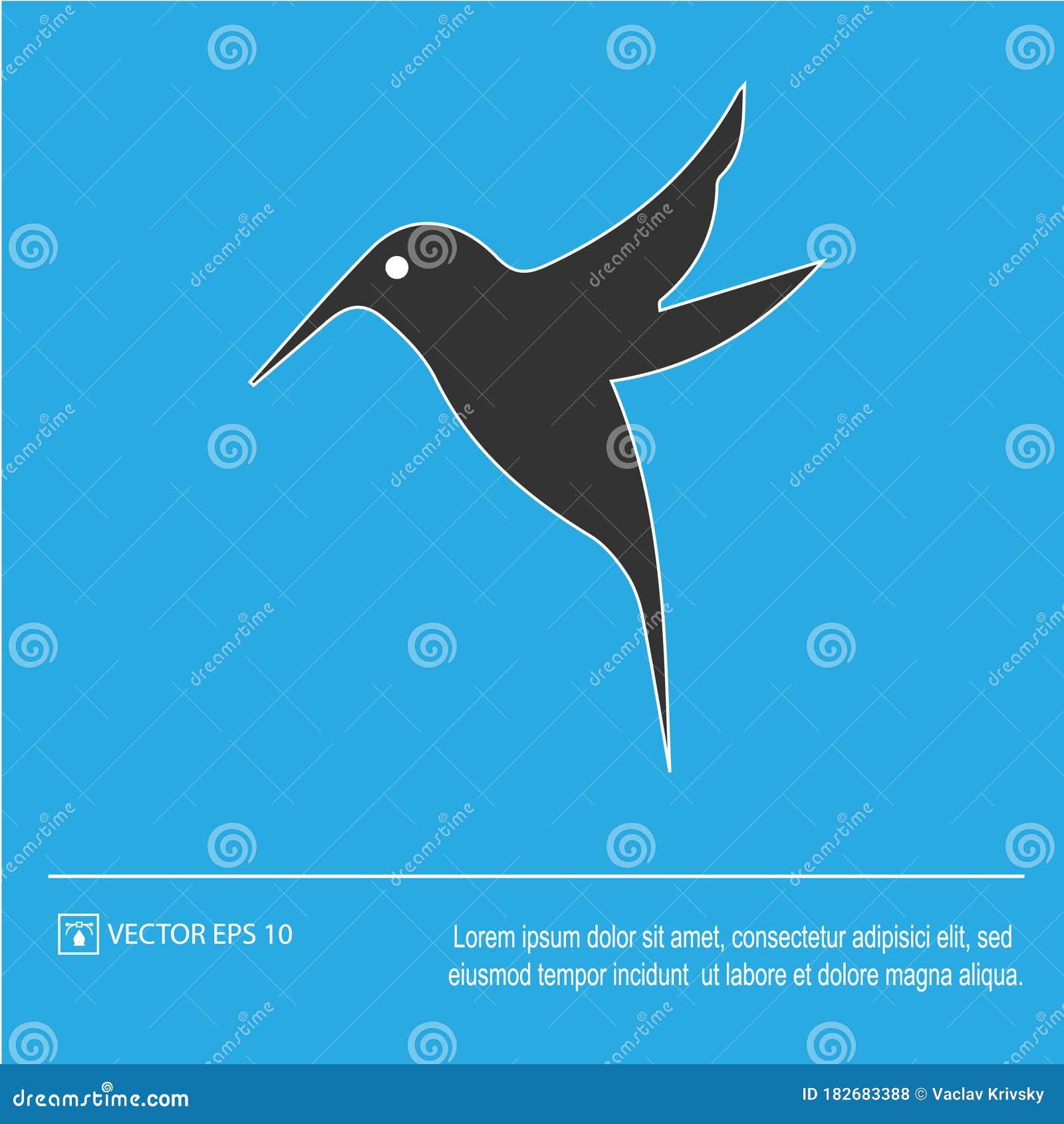 Hummingbird Vector Icon. Bird Symbol Stock Vector - Illustration of ...