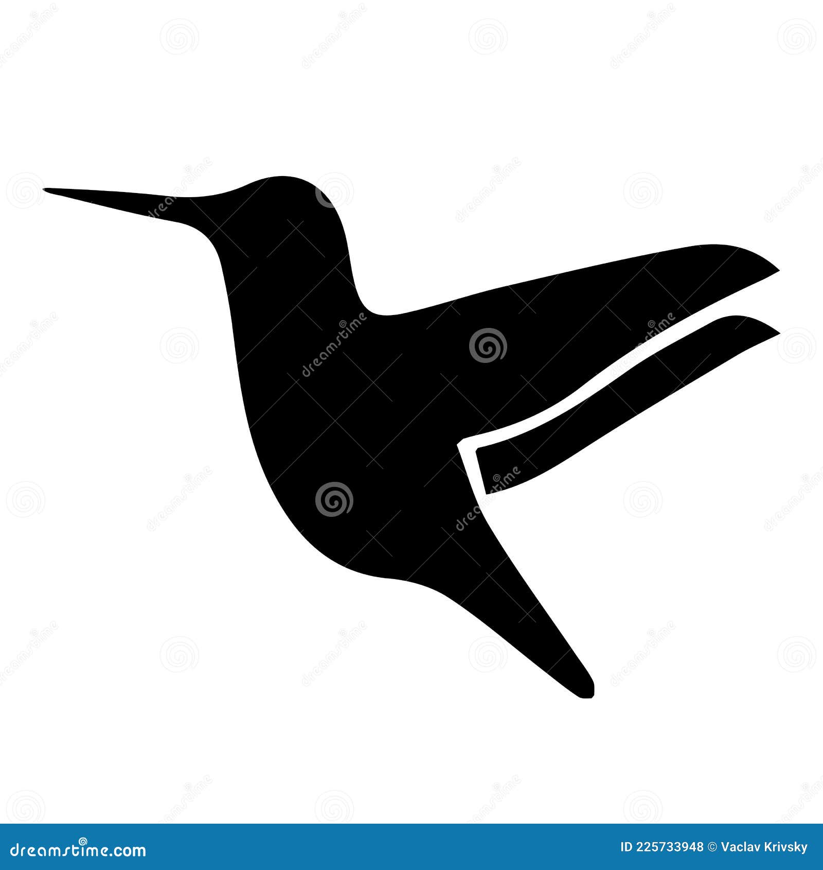 Hummingbird Vector Icon. Bird Symbol Stock Vector - Illustration of ...