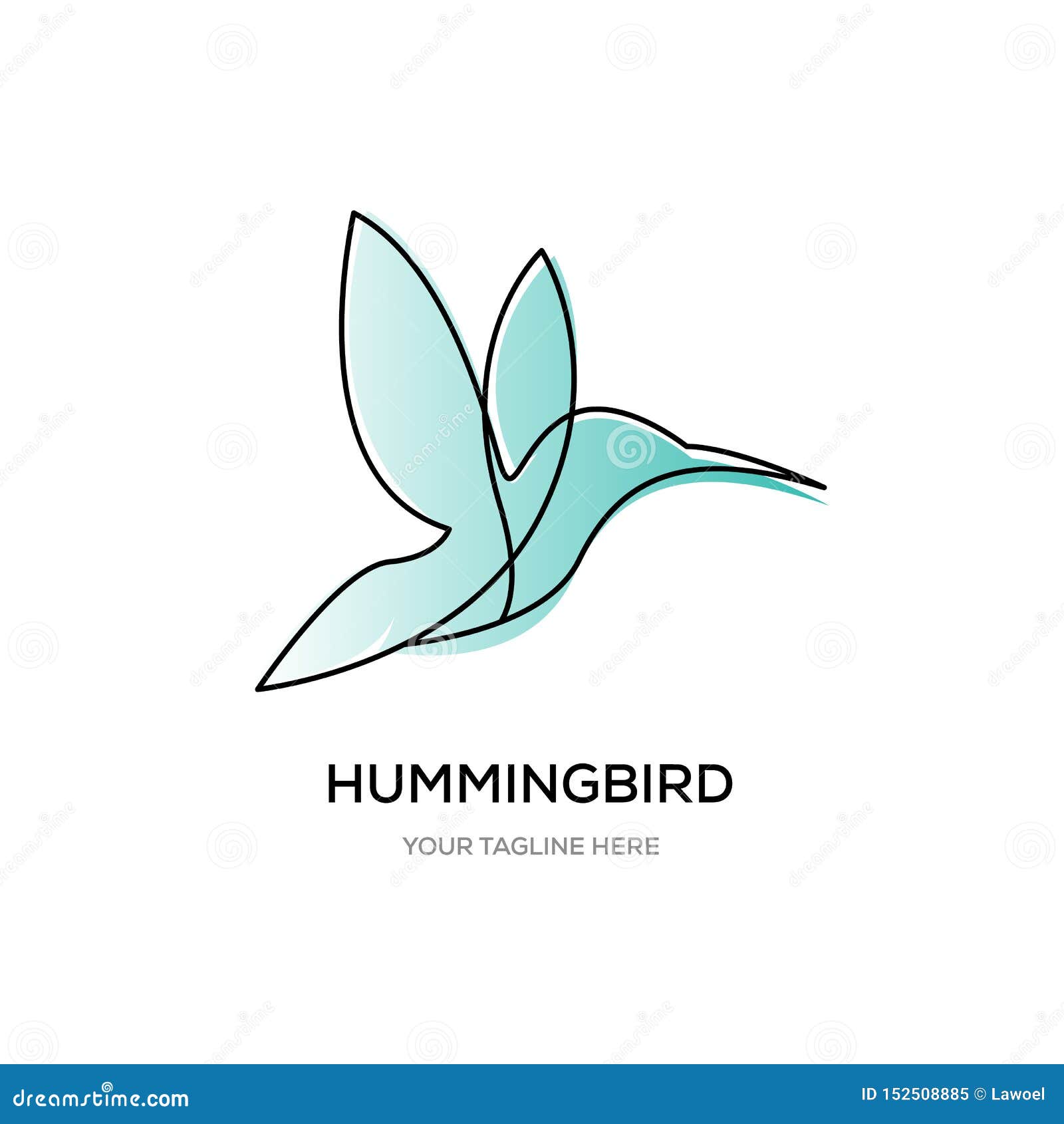 Hummingbirds Line Logo Designs Stock Vector - Illustration of blue ...