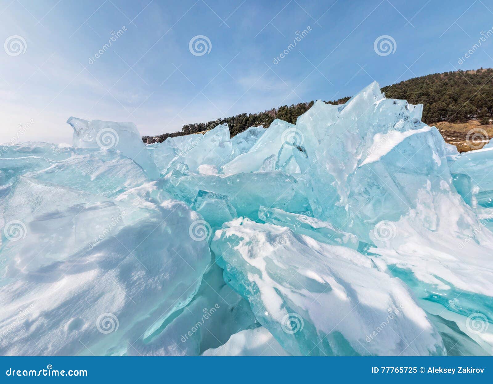 Hummocks of of Lake Baikal Ice in a Stretched Widescreen Format Stock ...