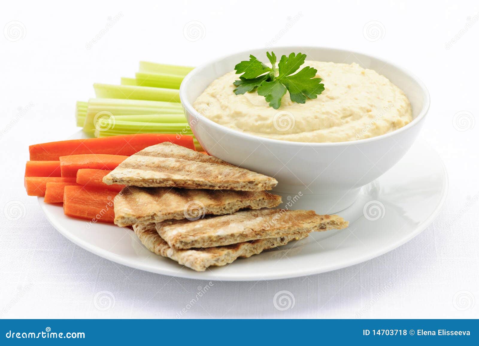 Hummus Con Il Pane E Le Verdure Di Pita Fotografia Stock - Immagine di ...