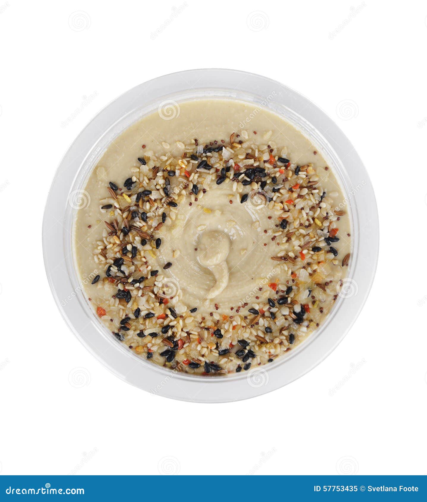 Hummus in a Plastic Container Stock Image - Image of isolated, view ...