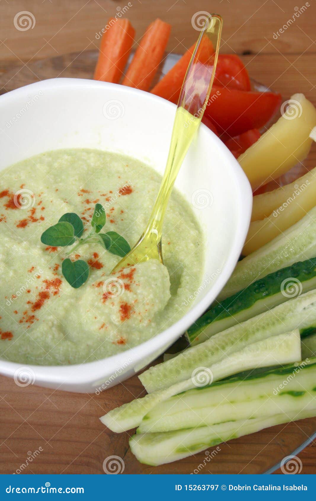 Hummus with veggies stock image. Image of dishes, recipes - 15263797
