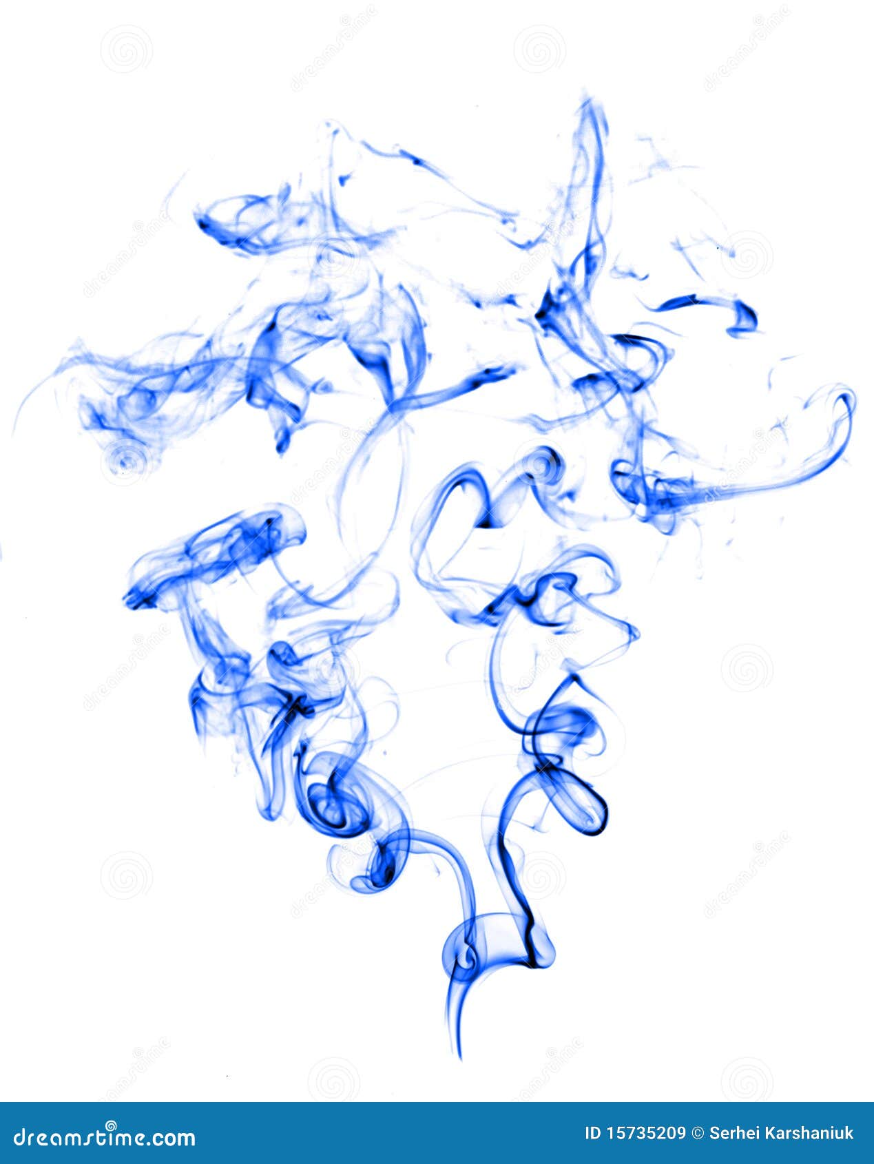 Humo azul en blanco imagen de archivo. Imagen de extracto - 15735209