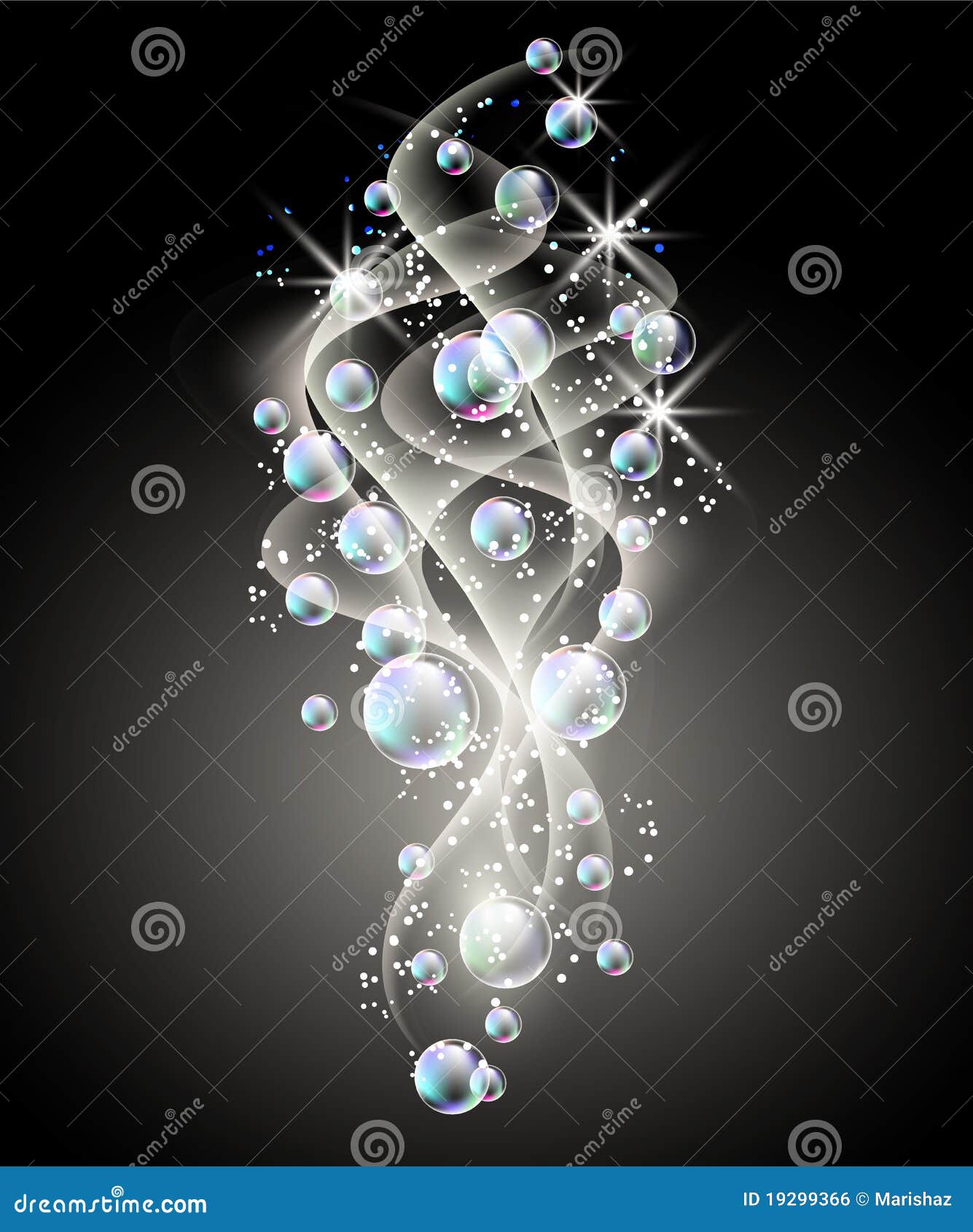 Humo, burbujas y estrellas ilustración del vector. Ilustración de fondo ...