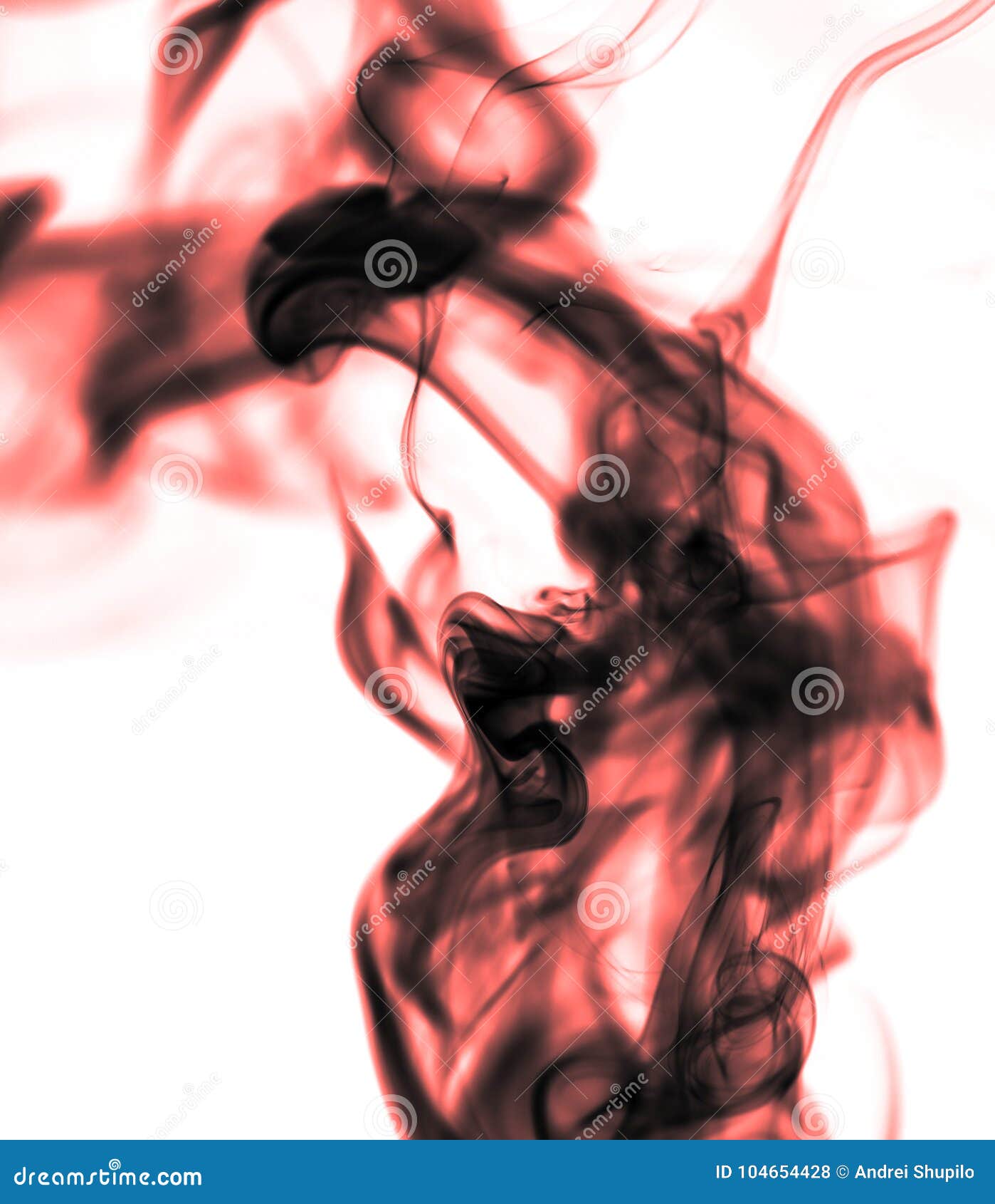 Humo Rojo En El Fondo Blanco Foto de archivo - Imagen de extracto ...