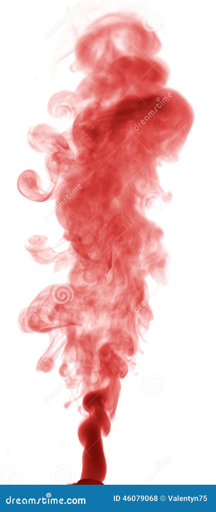 Humo rojo en un blanco foto de archivo. Imagen de curva - 46079068