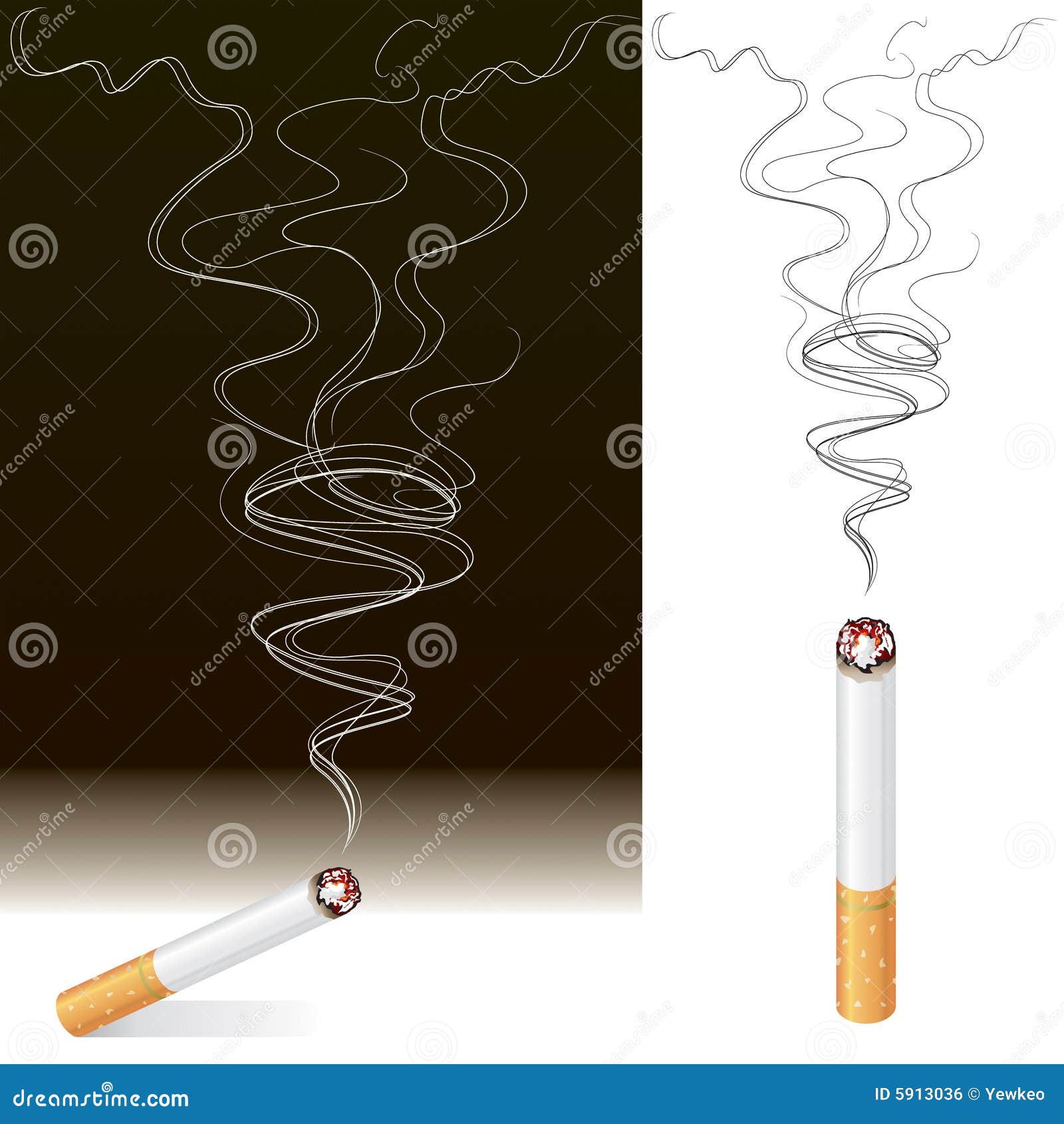 Humo y cigarrillo ilustración del vector. Ilustración de flujo - 5913036