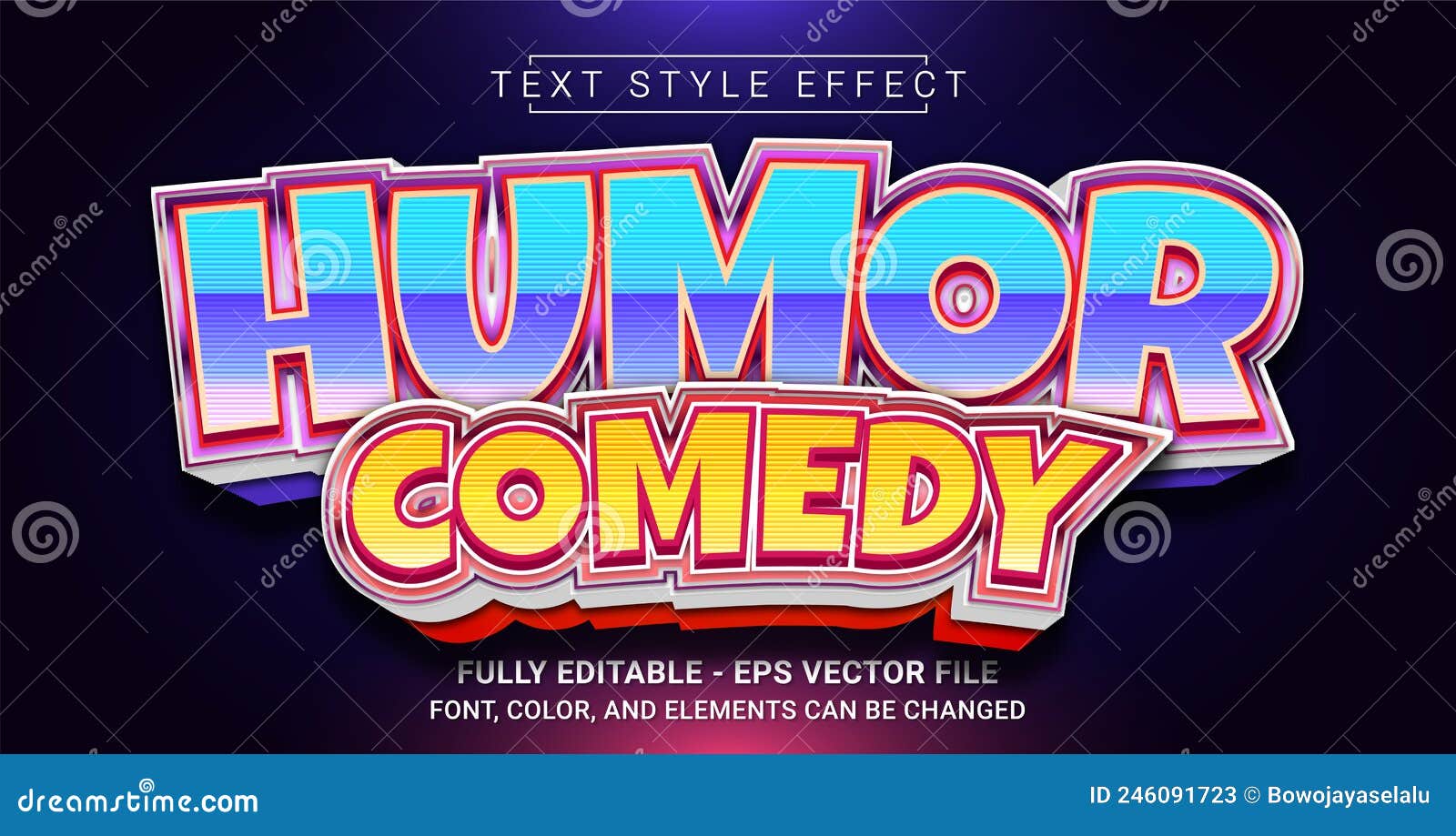 Humor Comedy Text Style Effect. Editable Graphic Text Template Stock ...