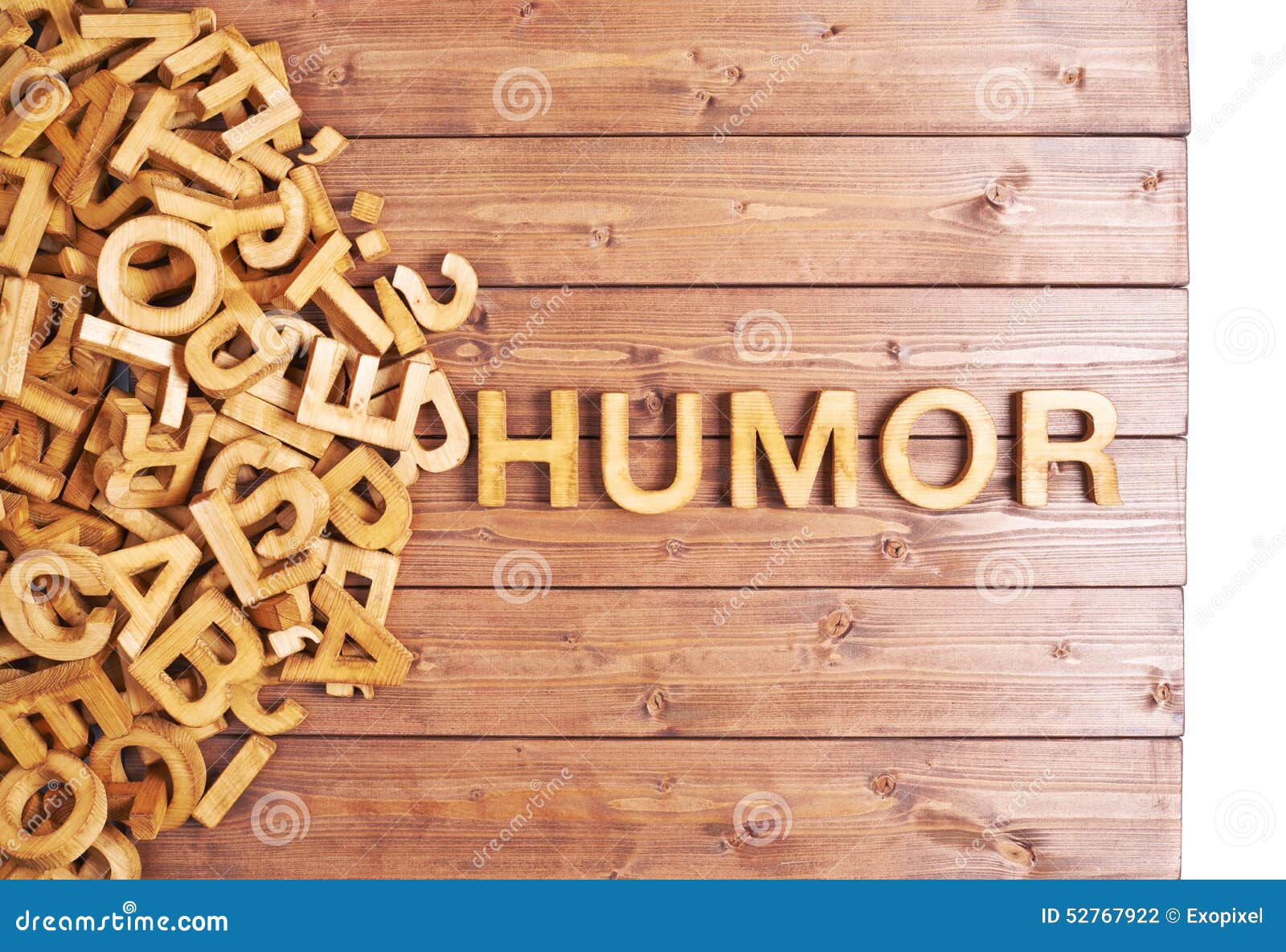 Humor Da Palavra Feito Com Letras De Madeira Foto de Stock - Imagem de ...