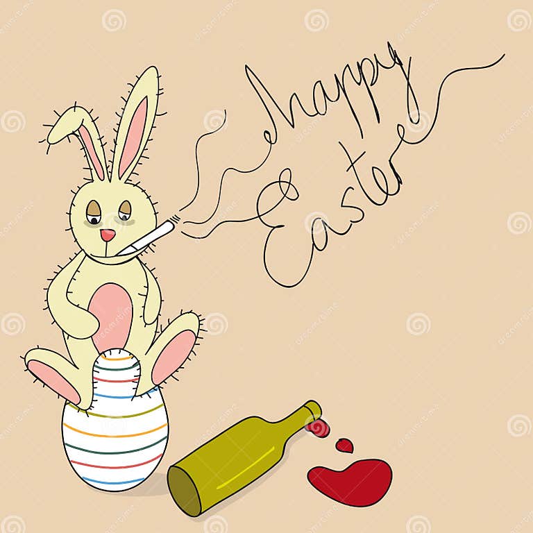 Humor Happy Easter Bunny stock vector. Illustration of humorous - 29531206