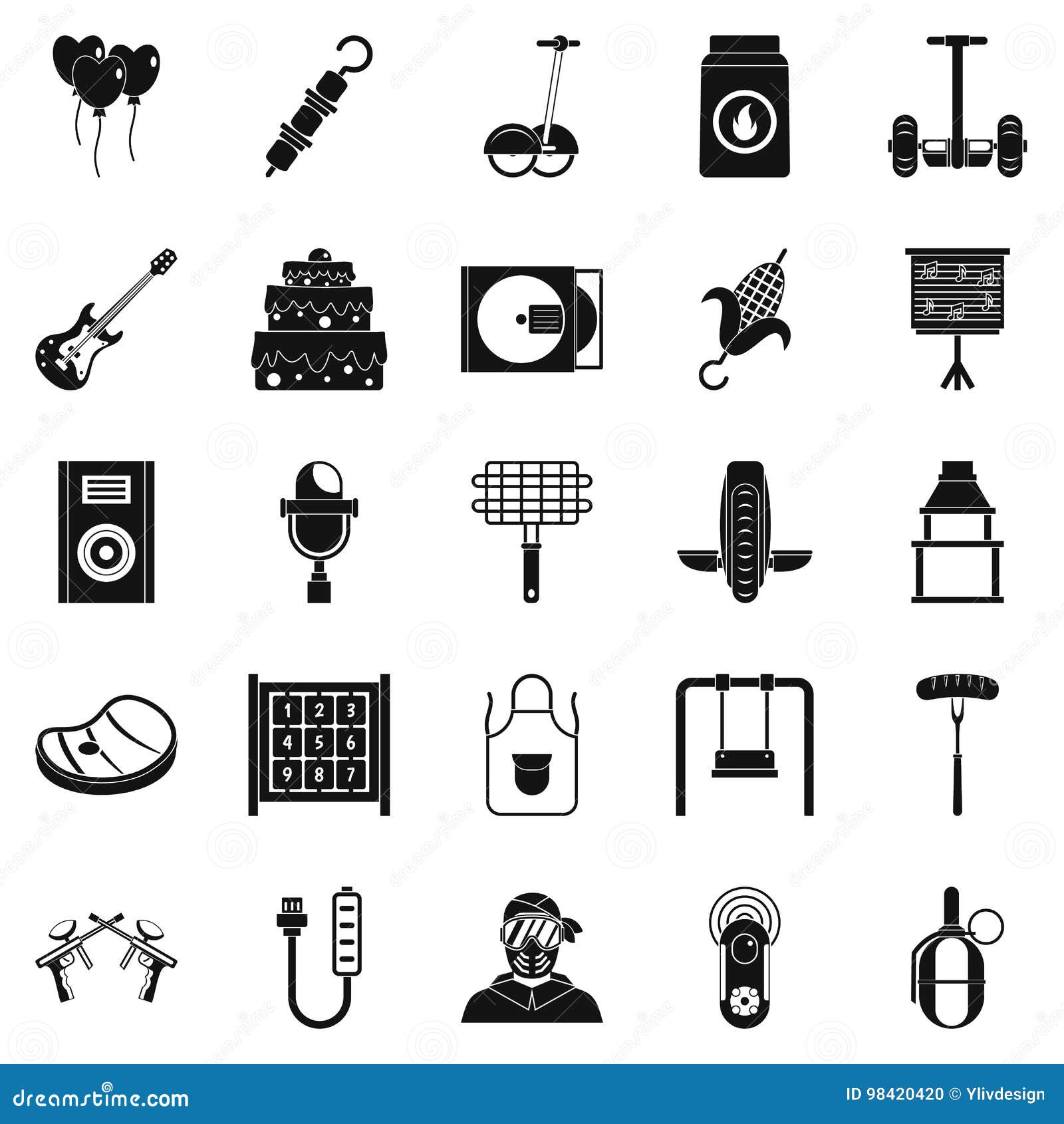 Humor Icons Set, Simple Style Stock Vector - Illustration of ball ...