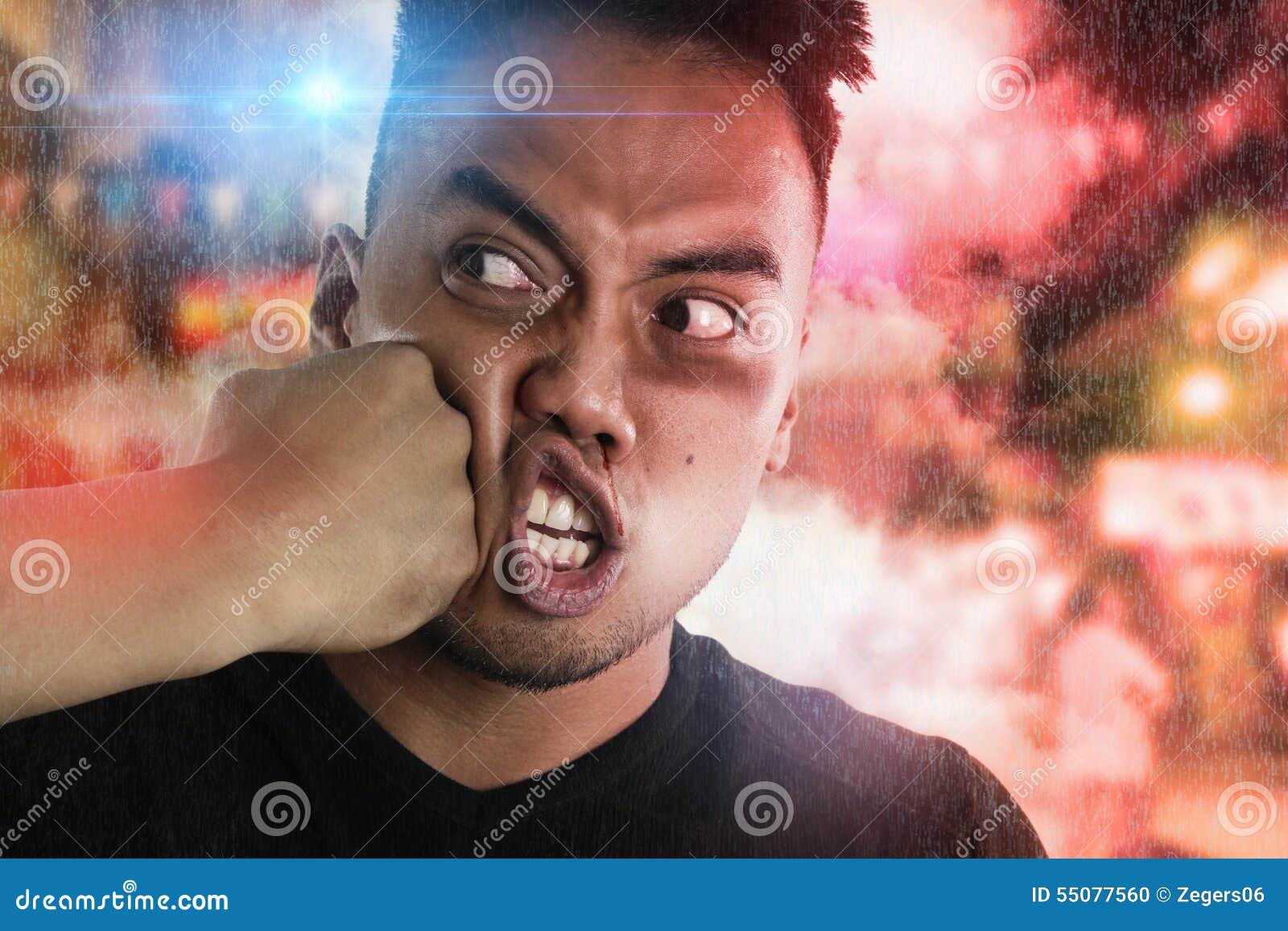Humorous aggression stock photo. Image of face, punch - 55077560